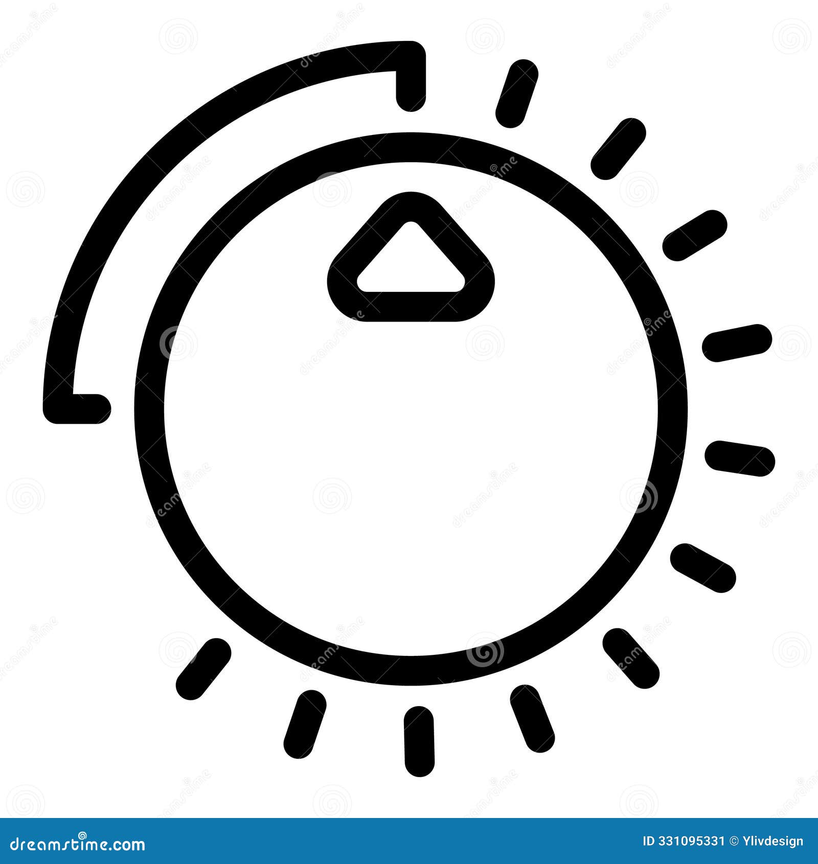 Round Control Panel with Triangle Button Increasing Power Setting Icon ...