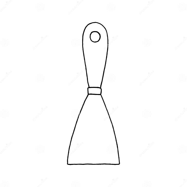 Simple Icon Black Scraper on White Background. Vector Engineering Illustration. Flat Outline ...