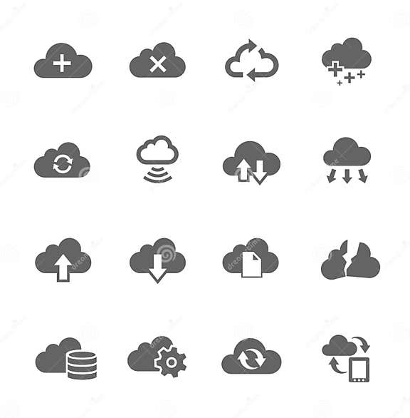 Simple Icon Set Related To Computing Cloud Stock Vector - Illustration ...