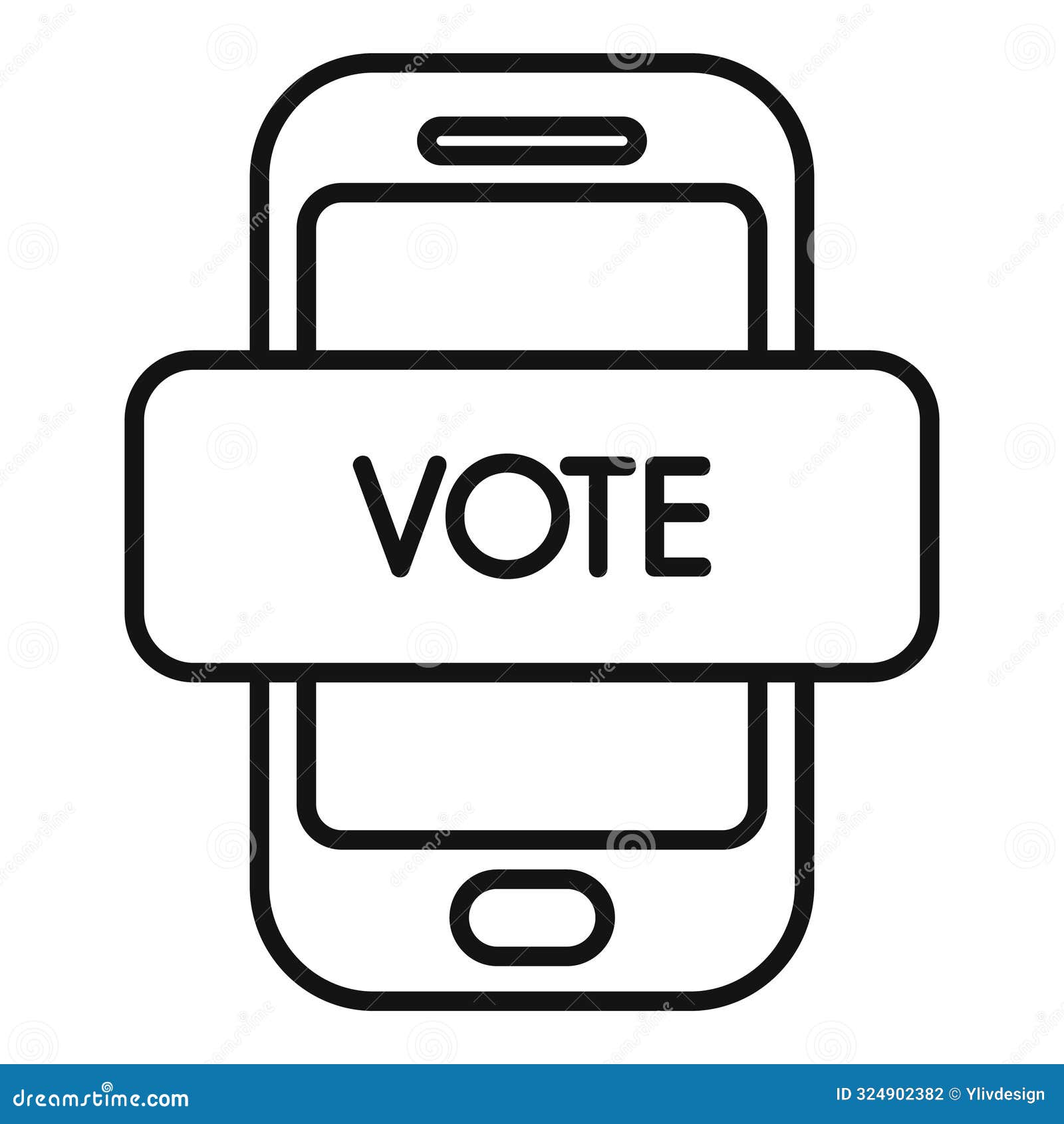 Smartphone Showing Vote Button for Online Voting System Stock ...