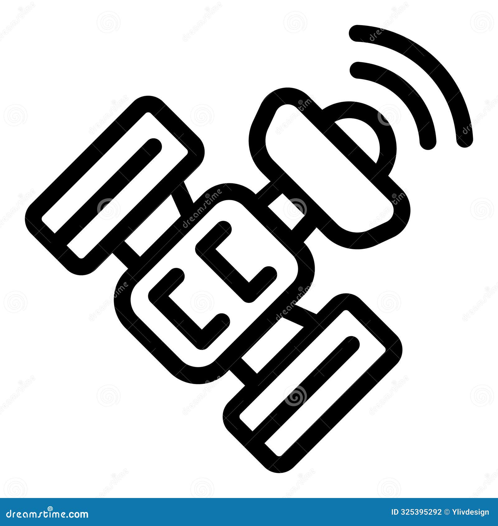 Space Satellite Transmitting Signals from Orbiting Earth Stock ...
