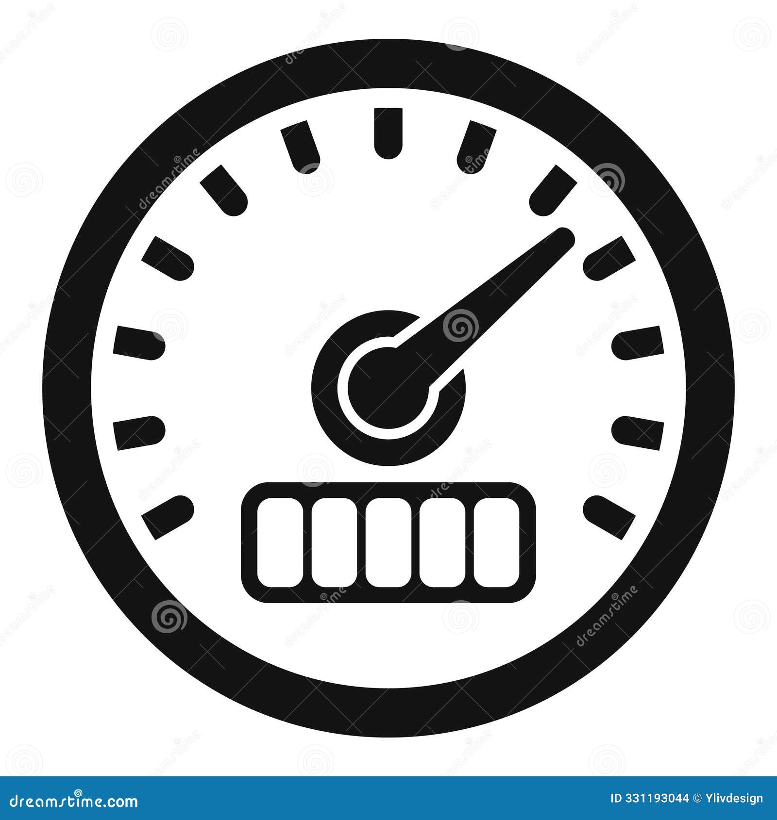 Speedometer Showing Increasing Speed with Full Battery Icon Stock ...