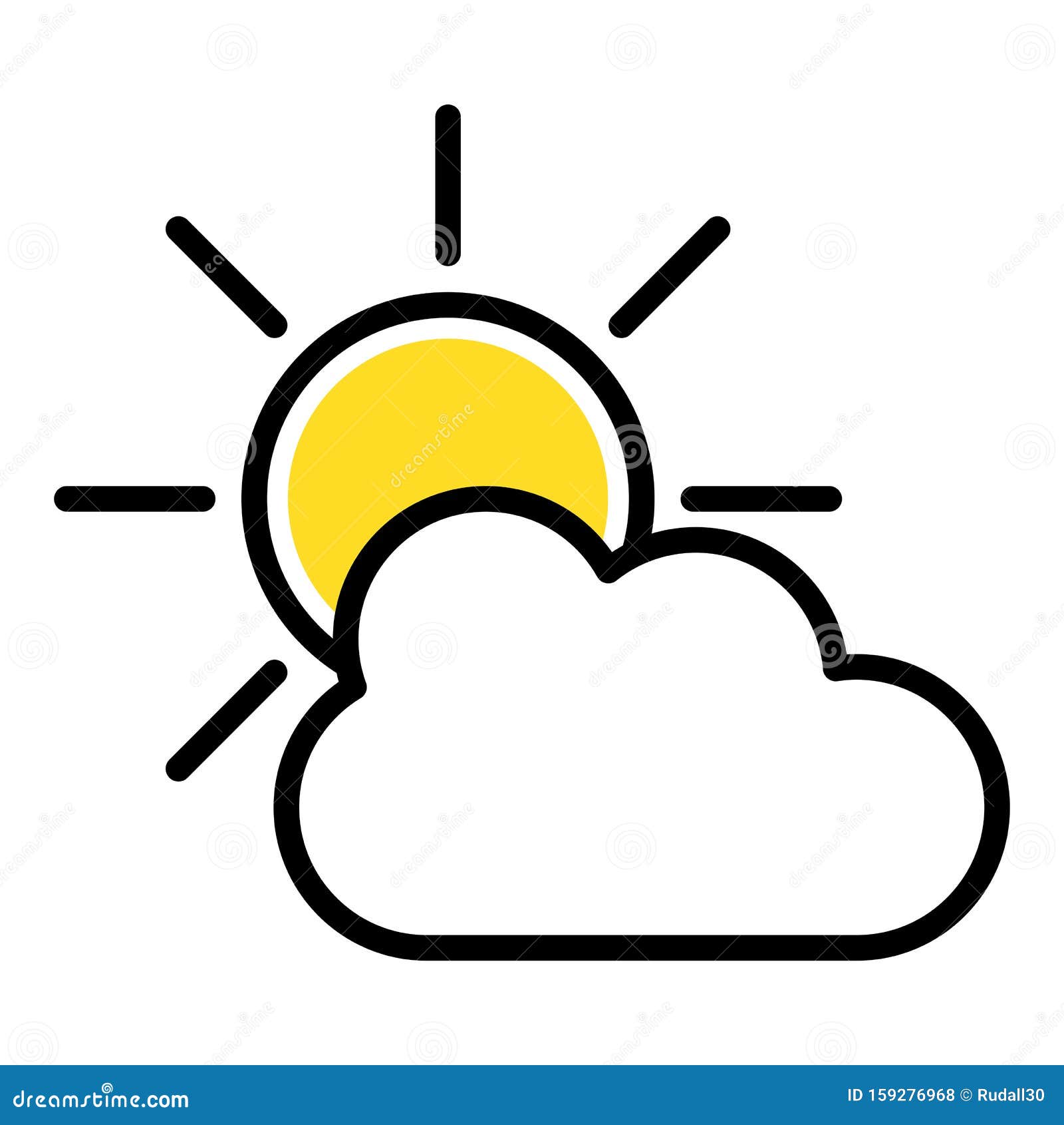 Simple Icon of Sun and Cloud Stock Vector - Illustration of season ... Simple Icon of Sun and Cloud Stock Vector - Illustration of season ...