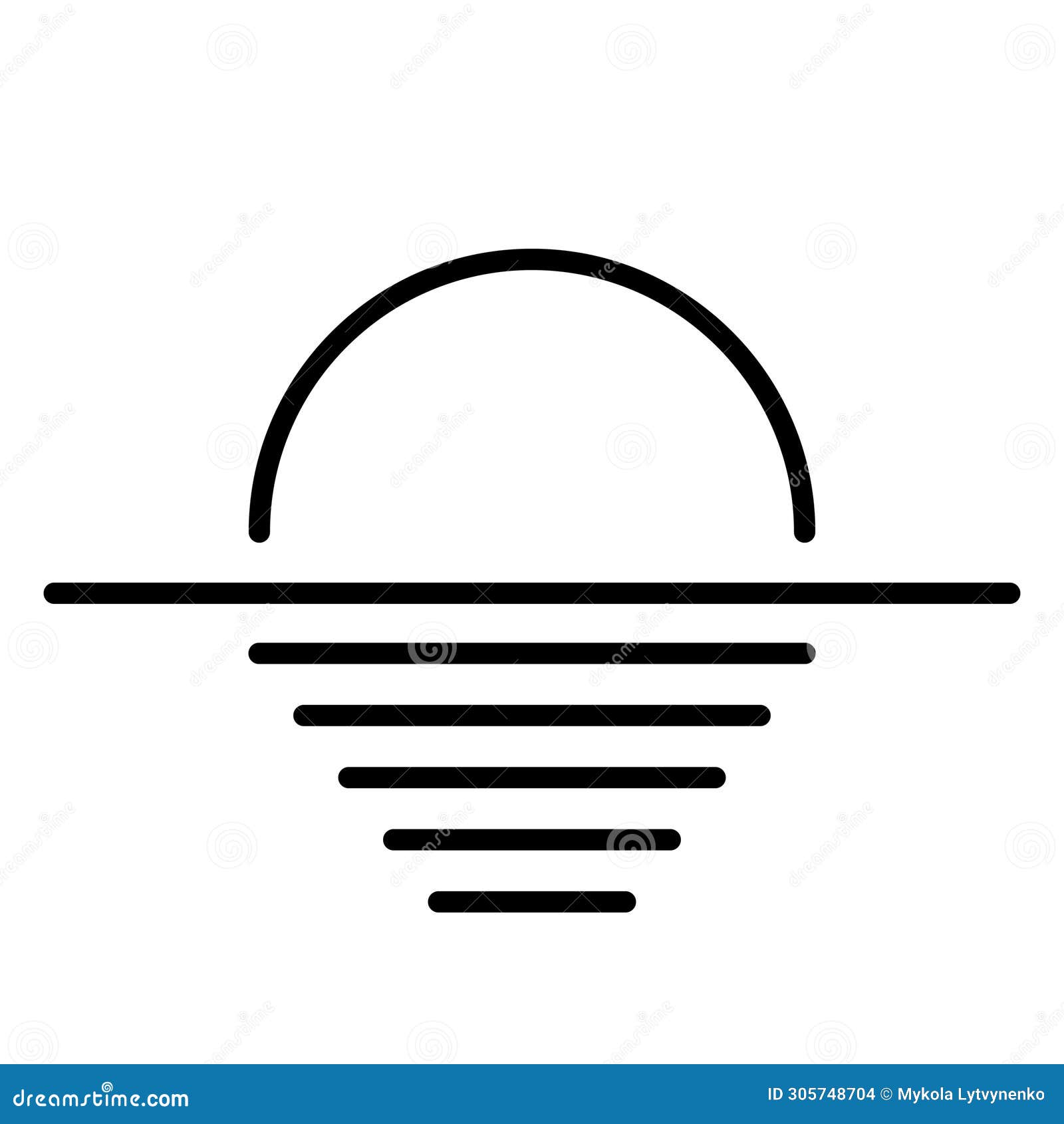 Simple Icon Sunset Sunrise, Sun Rises Fall Sea Horizon Stock ...