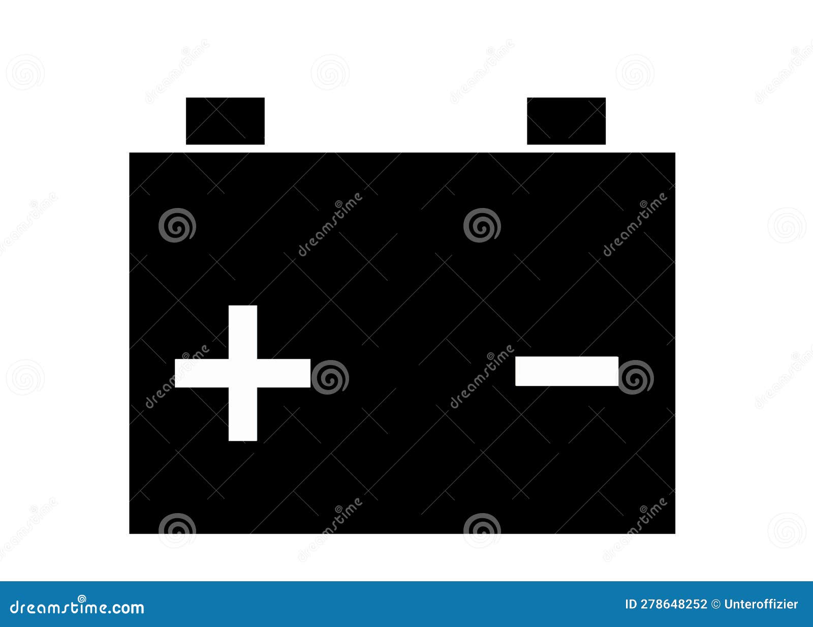 A Simple Icon Symbol Shape of a Car Cell Battery Against a White ...