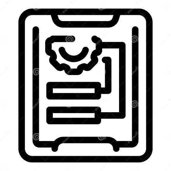 Simple Icon of a Tablet Showing Data Being Processed Stock Vector ...