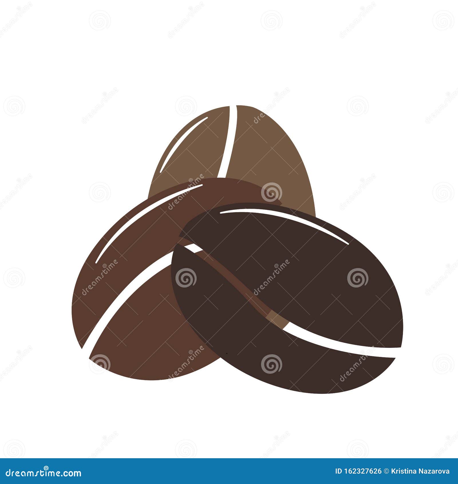 Simple Icon with Three Coffee Bean. Flat Design Stock Illustration ...