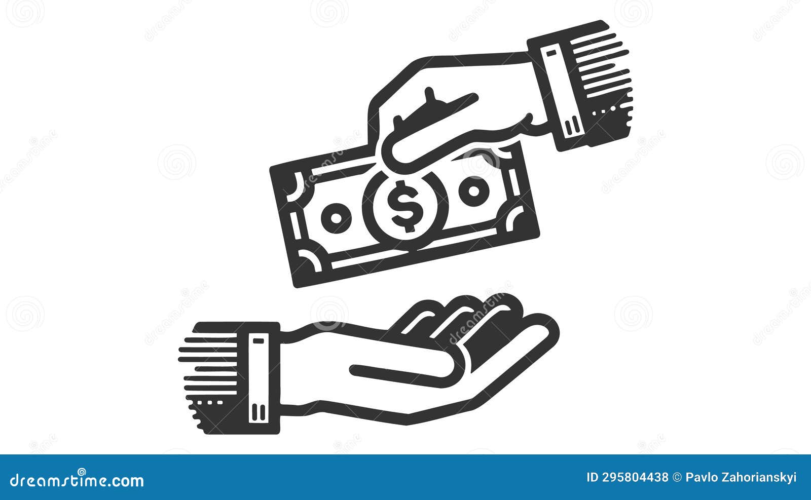 Simple Icon of Two Hands, Giving Money. Money Exchange Stock ...