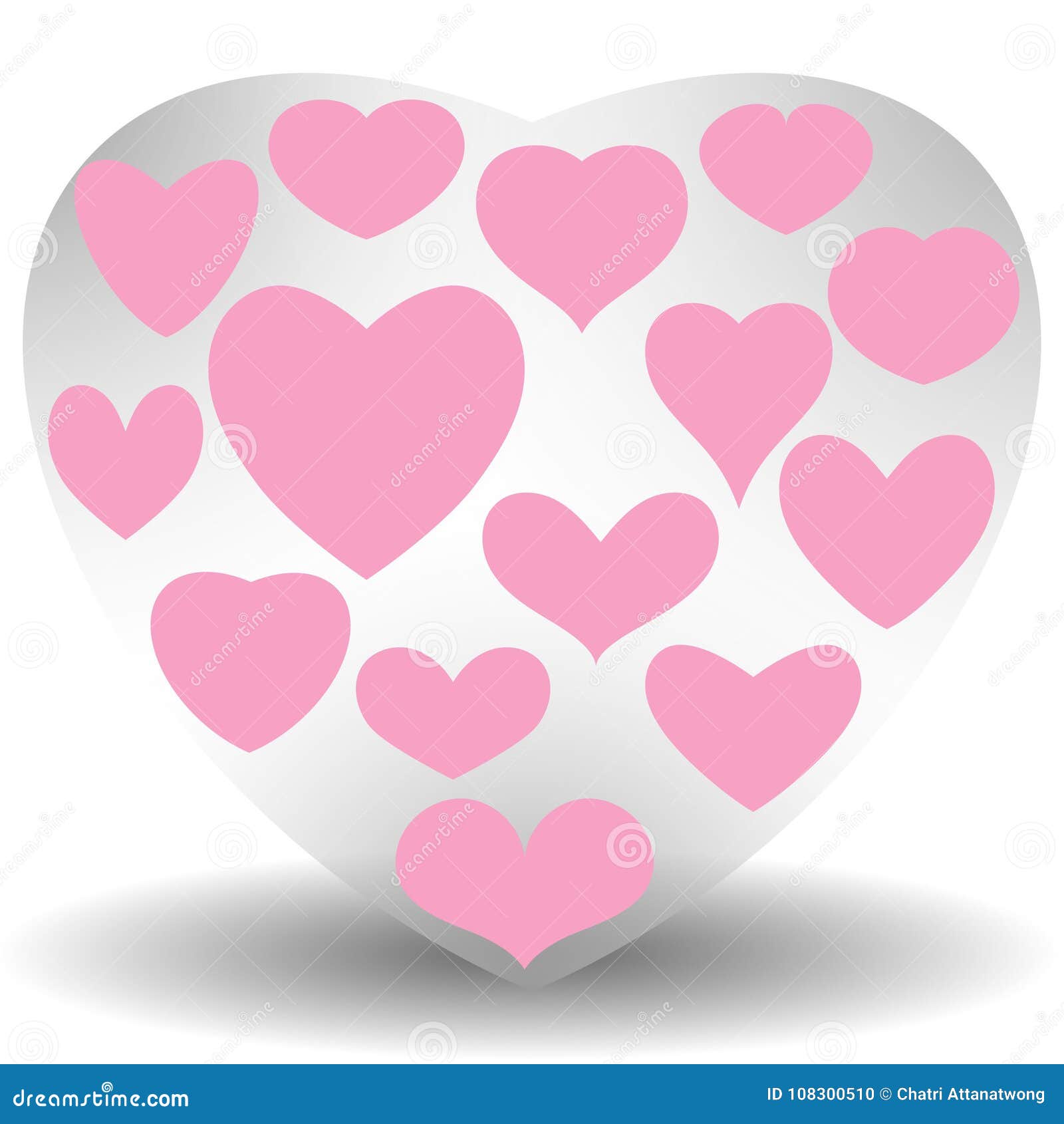 Vector Pink Hearts Shape Icon Set Stock Vector - Illustration of ...