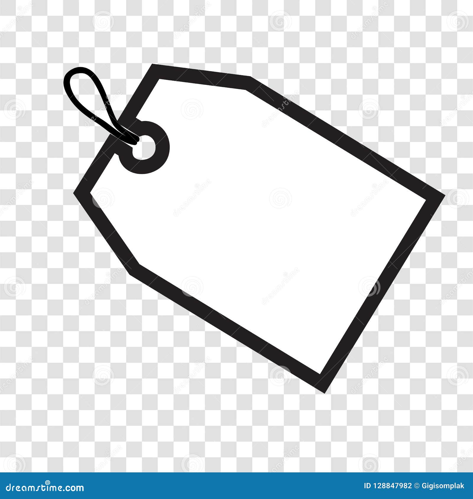 Simple Icon White Rectangle Blank Tag At Transparent Effect Background ...