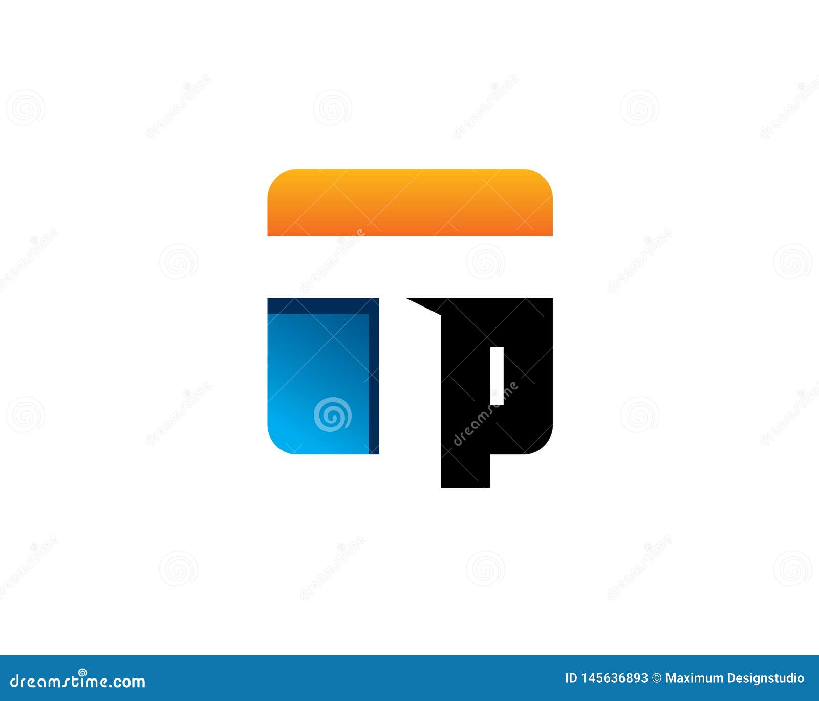 Iconic Apps Icon Style Initial Logo of Letter T and P Stock Vector ...