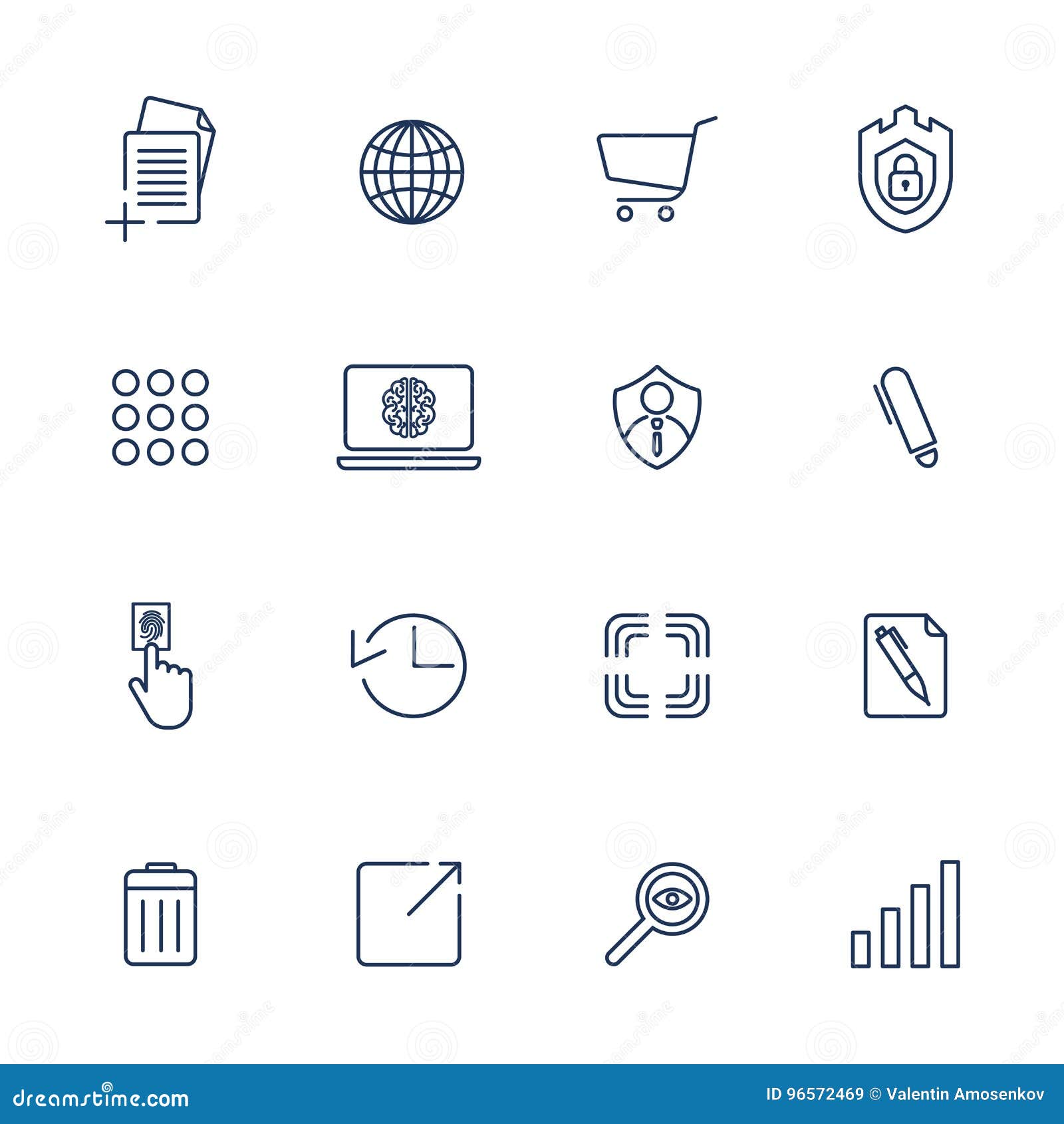 Simple Icons for App, Programs and Sites. Set with Different Icons ...