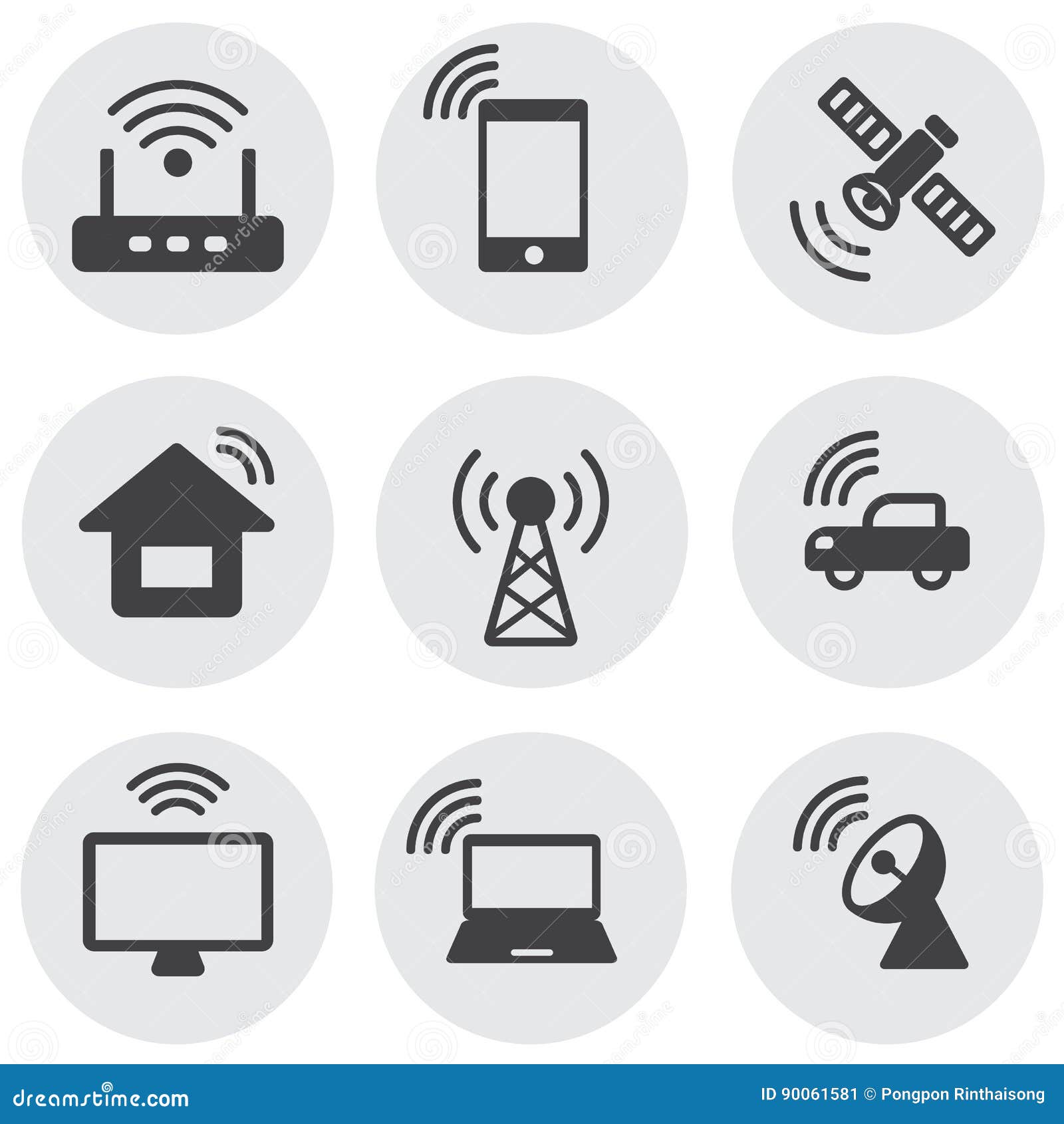 Simple Icons Internet of Things and Network Stock Vector - Illustration ...