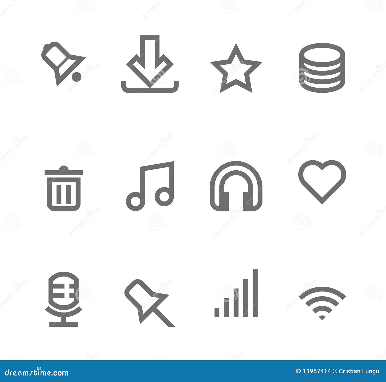 Simple Icons Isolated on White - Set 2 Stock Vector - Illustration of ...