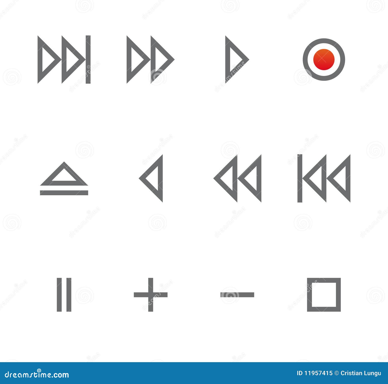 Simple Icons Isolated on White - Set 3 Stock Vector - Illustration of ...