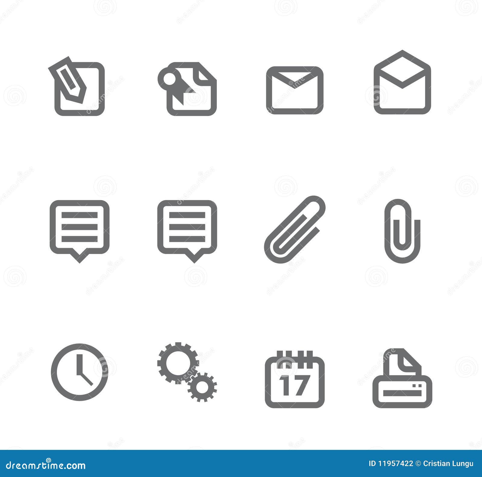 Simple Icons Isolated on White - Set 6 Stock Vector - Illustration of ...