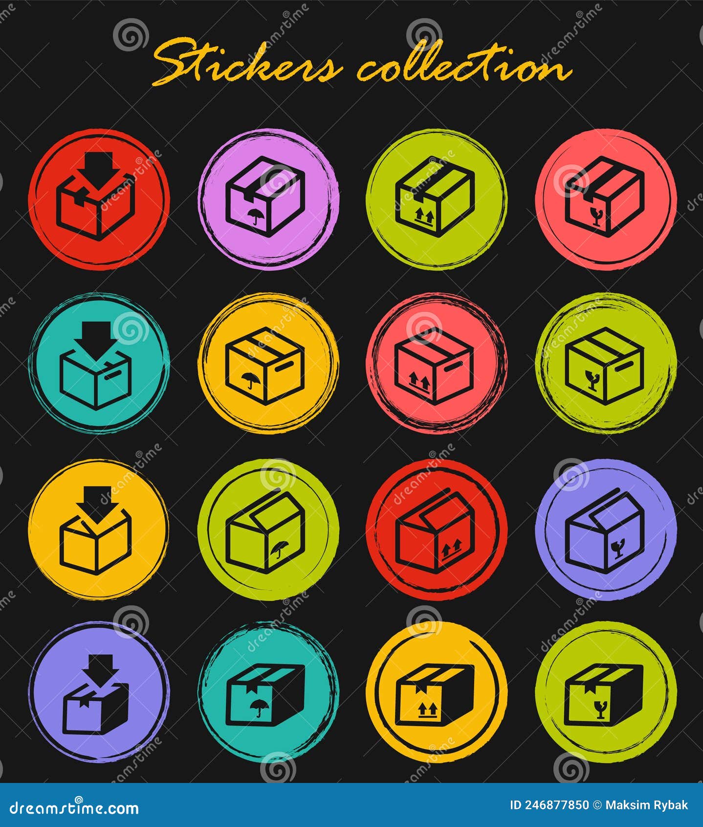 Simple icons set of box stock illustration. Illustration of abstract ...