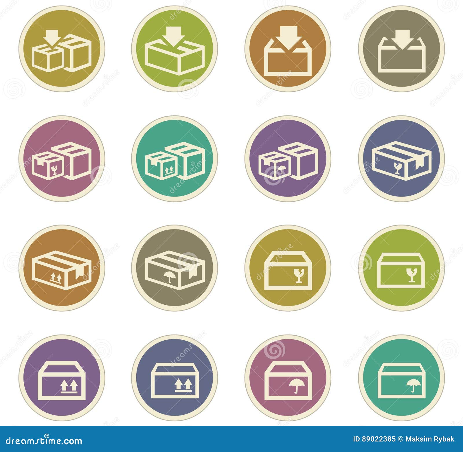Simple icons set of box stock vector. Illustration of open - 89022385