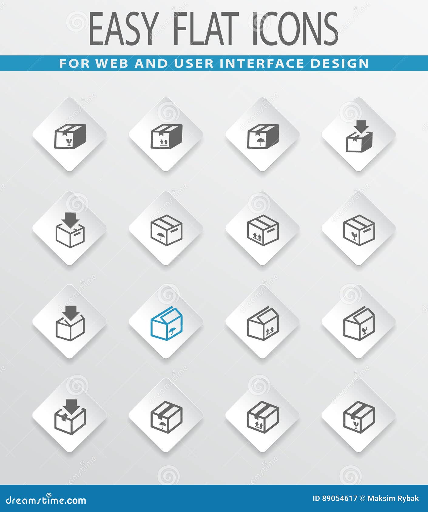Simple icons set of box stock vector. Illustration of support - 89054617