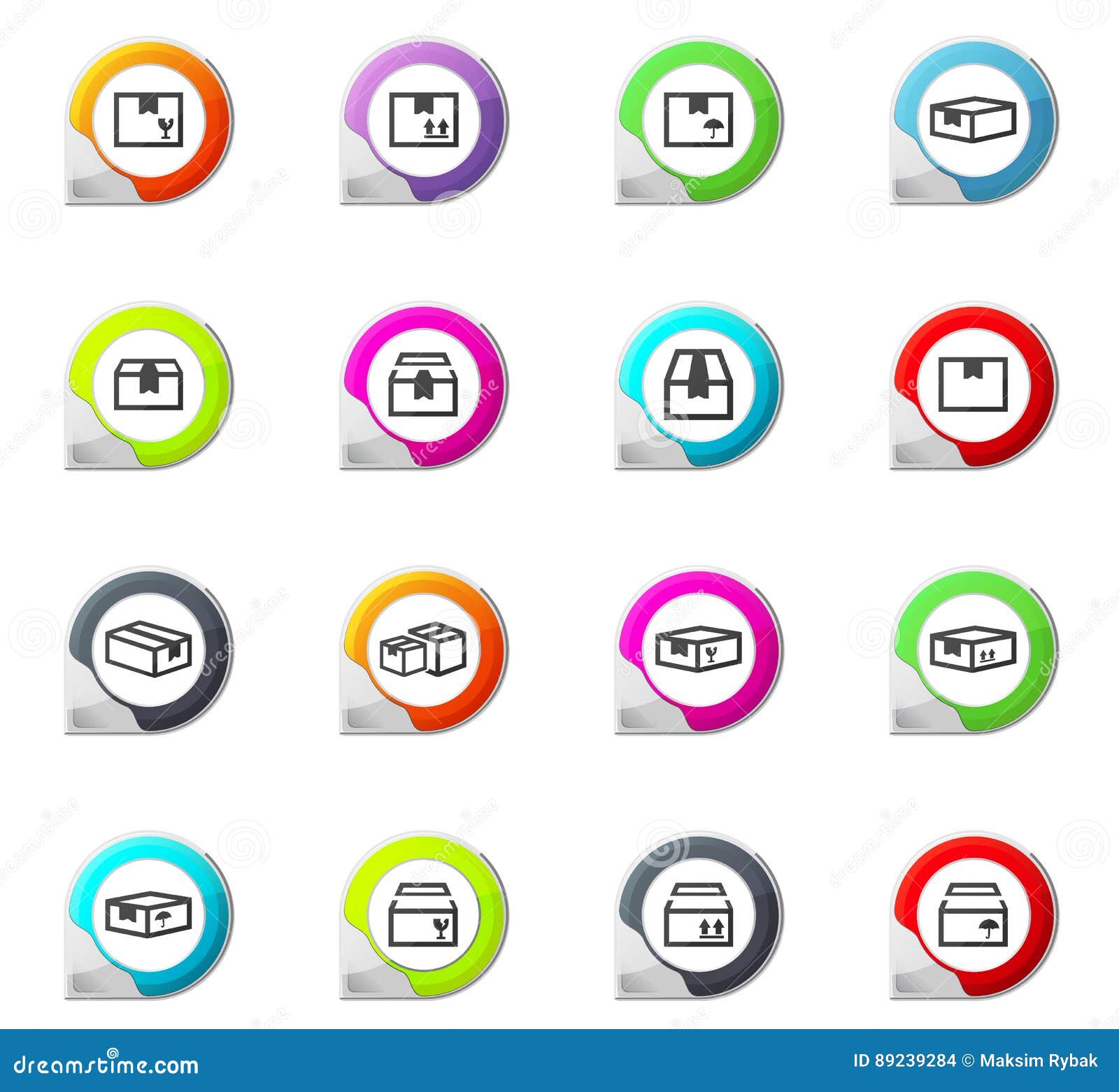 Simple icons set of box stock illustration. Illustration of element ...