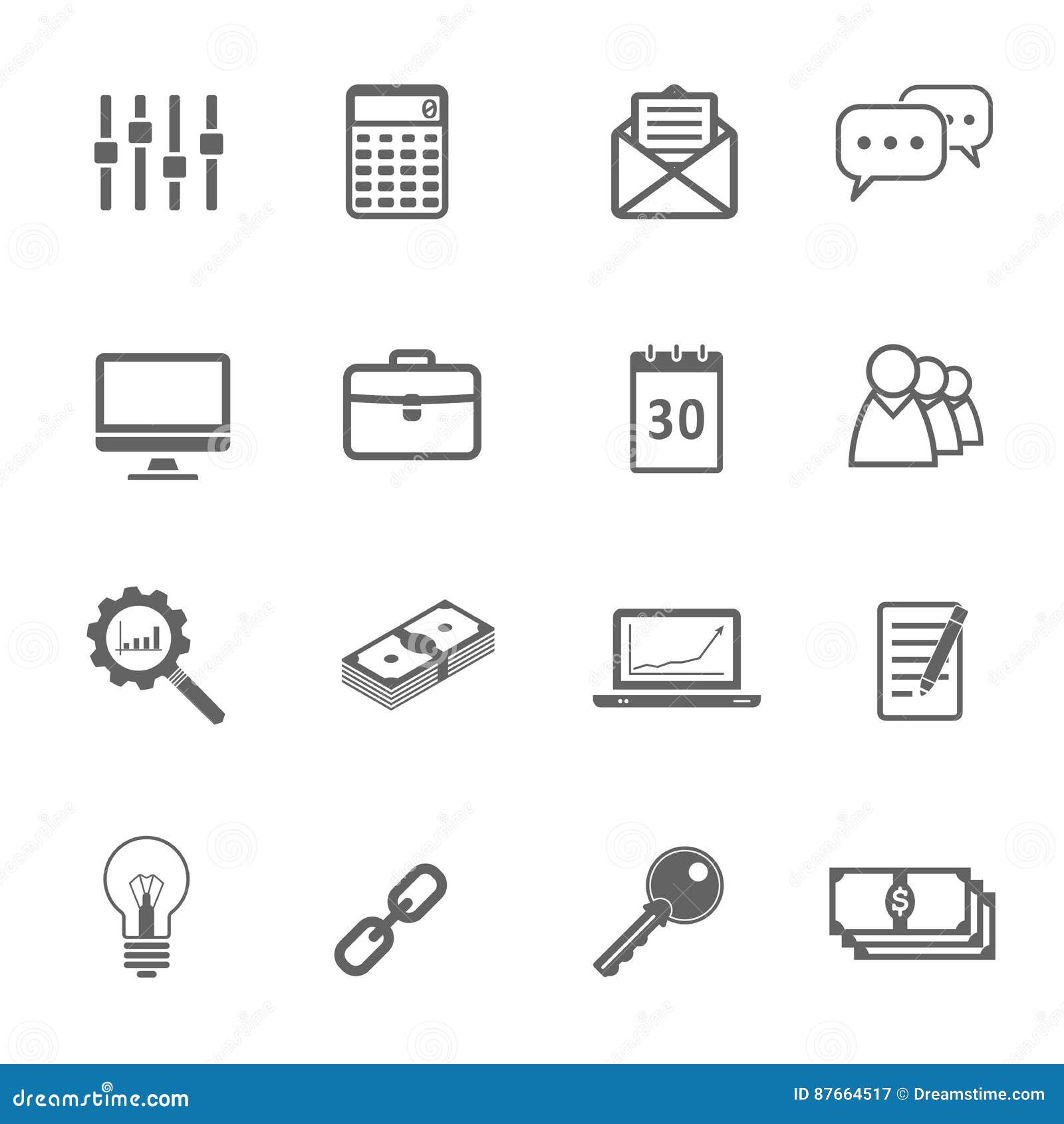 Simple Icons Set stock vector. Illustration of marketing - 87664517