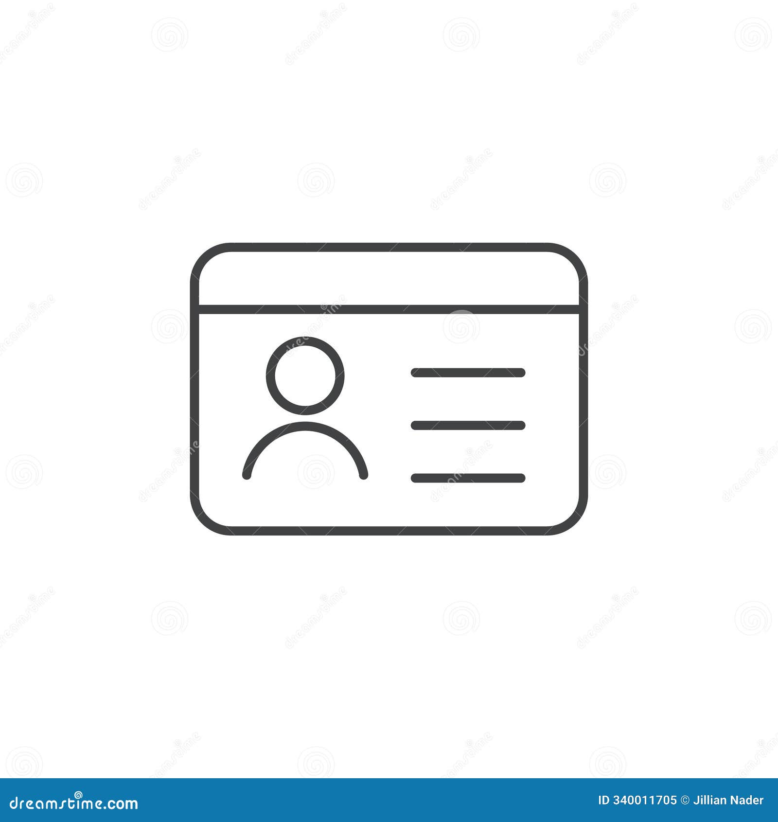 Simple ID Card Icon Symbolizing Identity or Verification Stock Vector ...