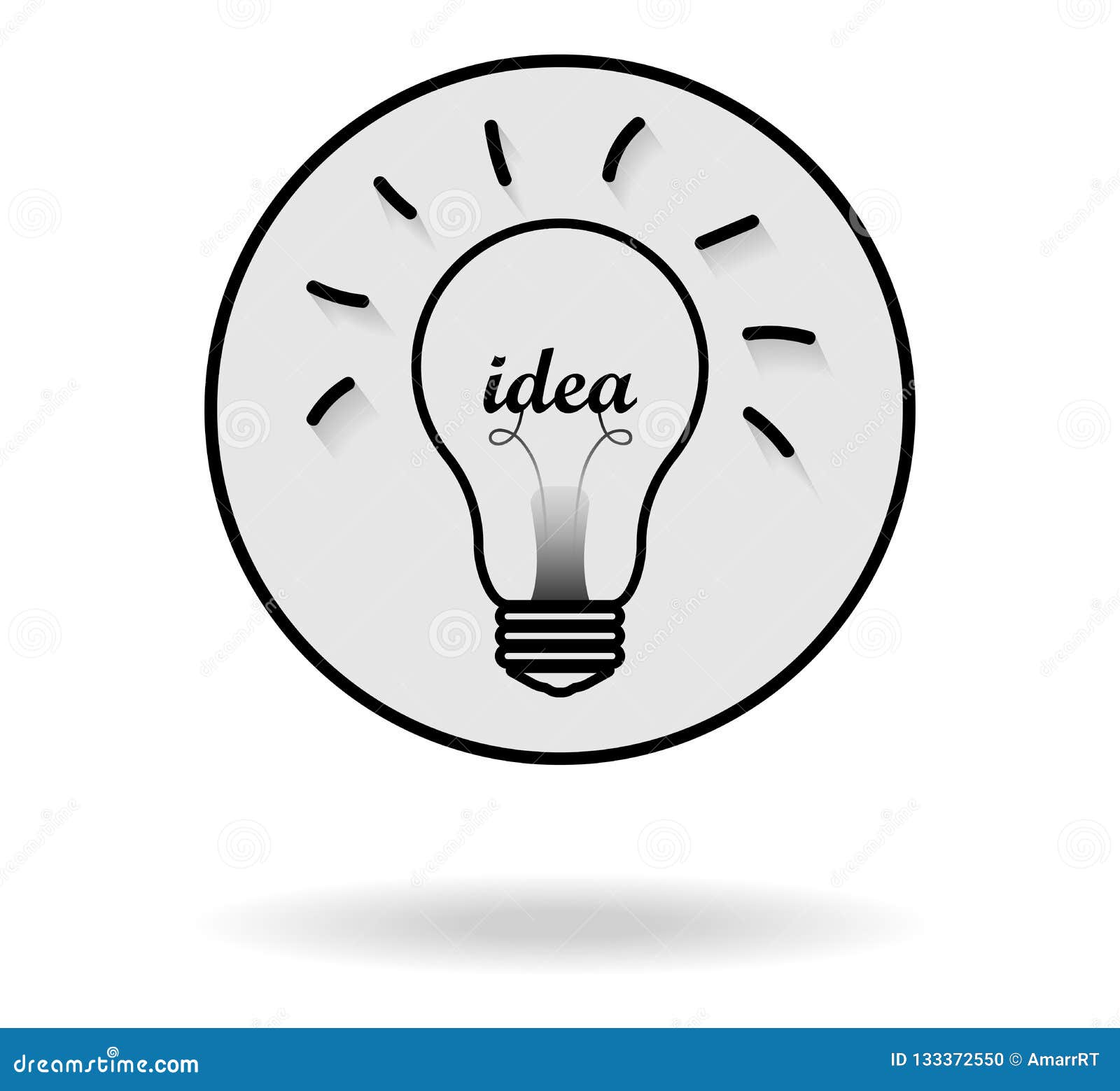 Simple Idea Icon, Light Bulb Icon Isolated on White Background. Vector ...