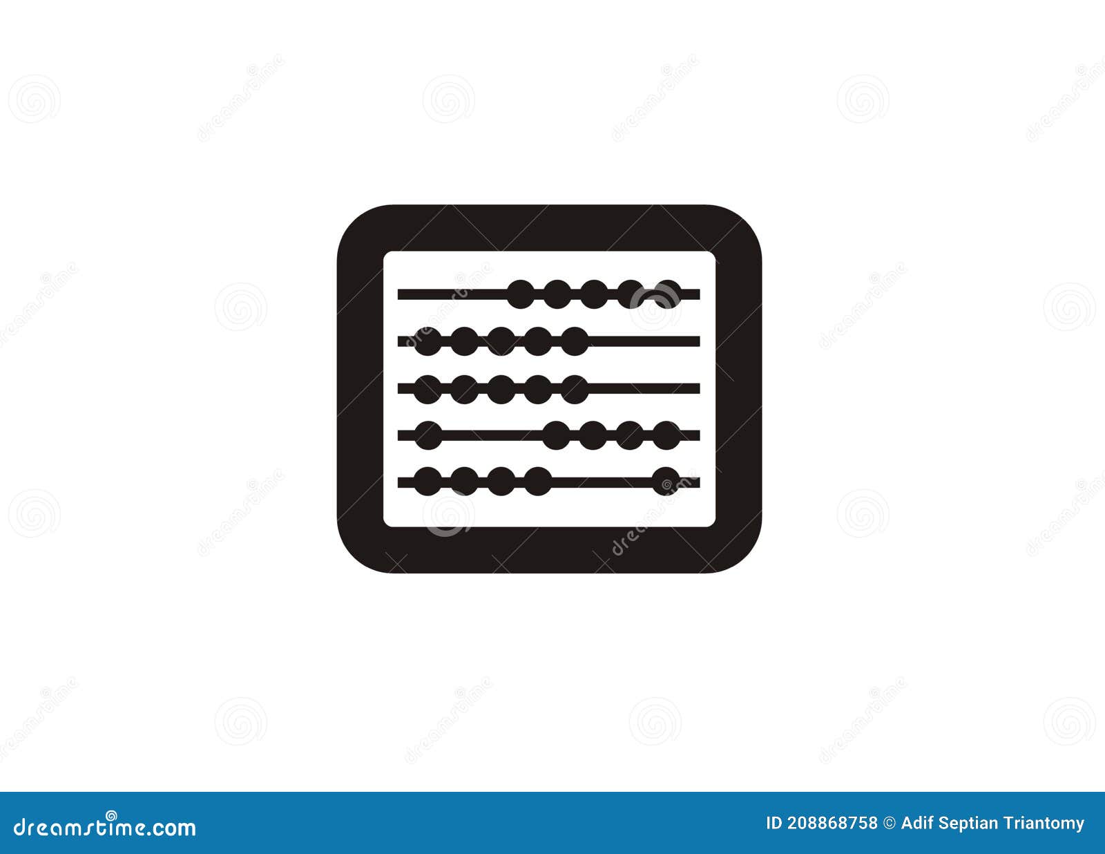 Abacus Simple Illustration in Black and White Stock Vector ...