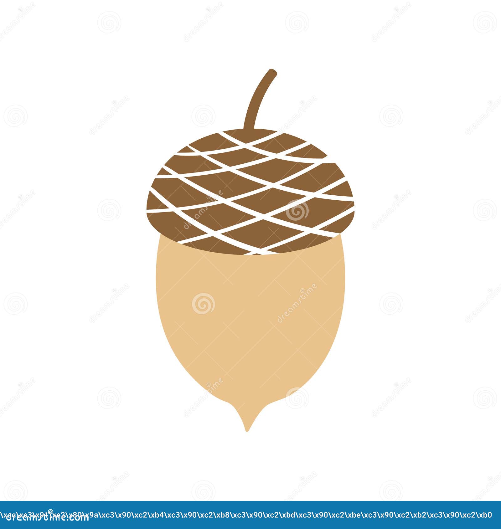 Simple Illustration of Acorn in a Flat Style Stock Vector ...