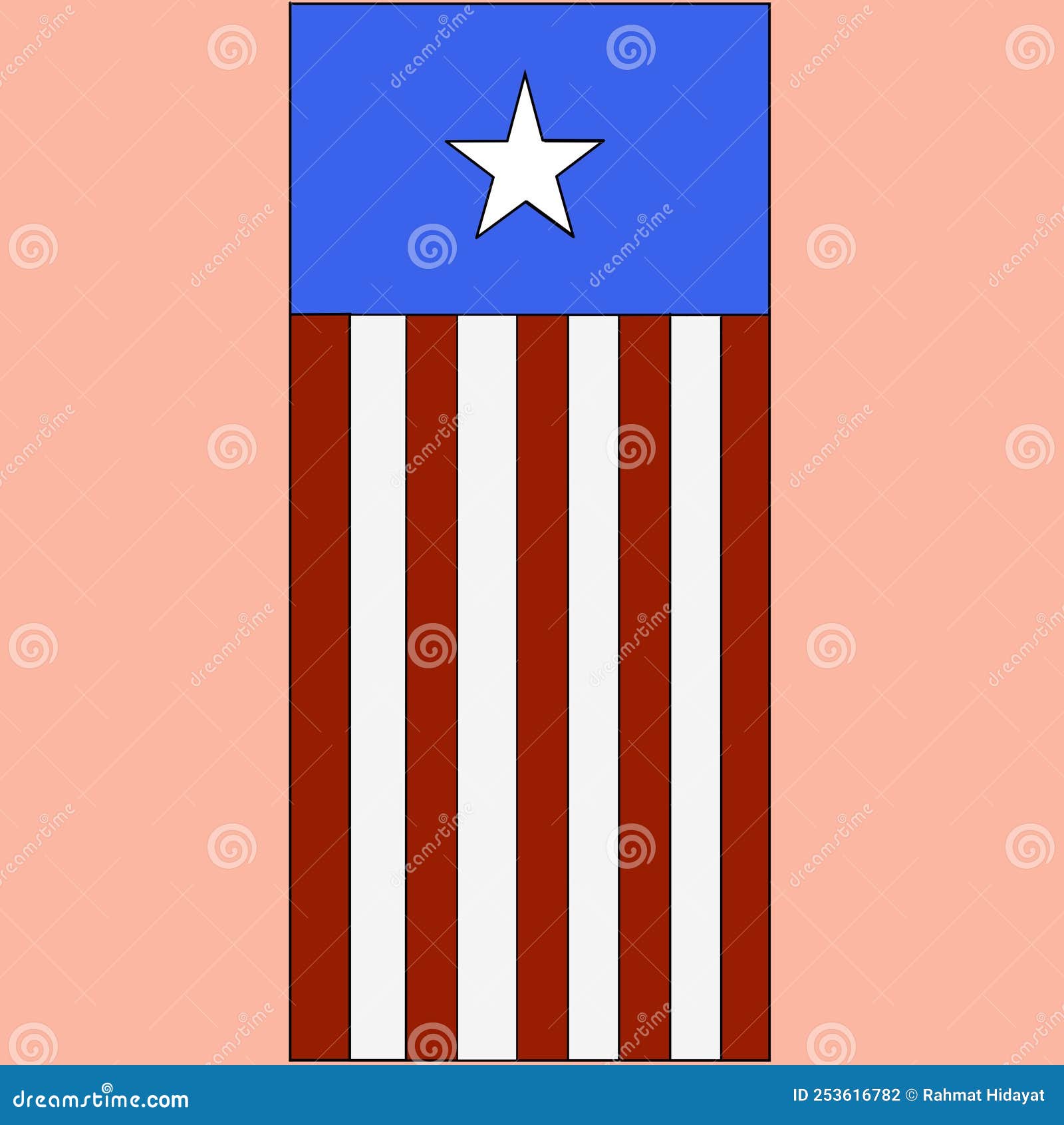 Simple Illustration of American Flag with One Star Stock Illustration ...
