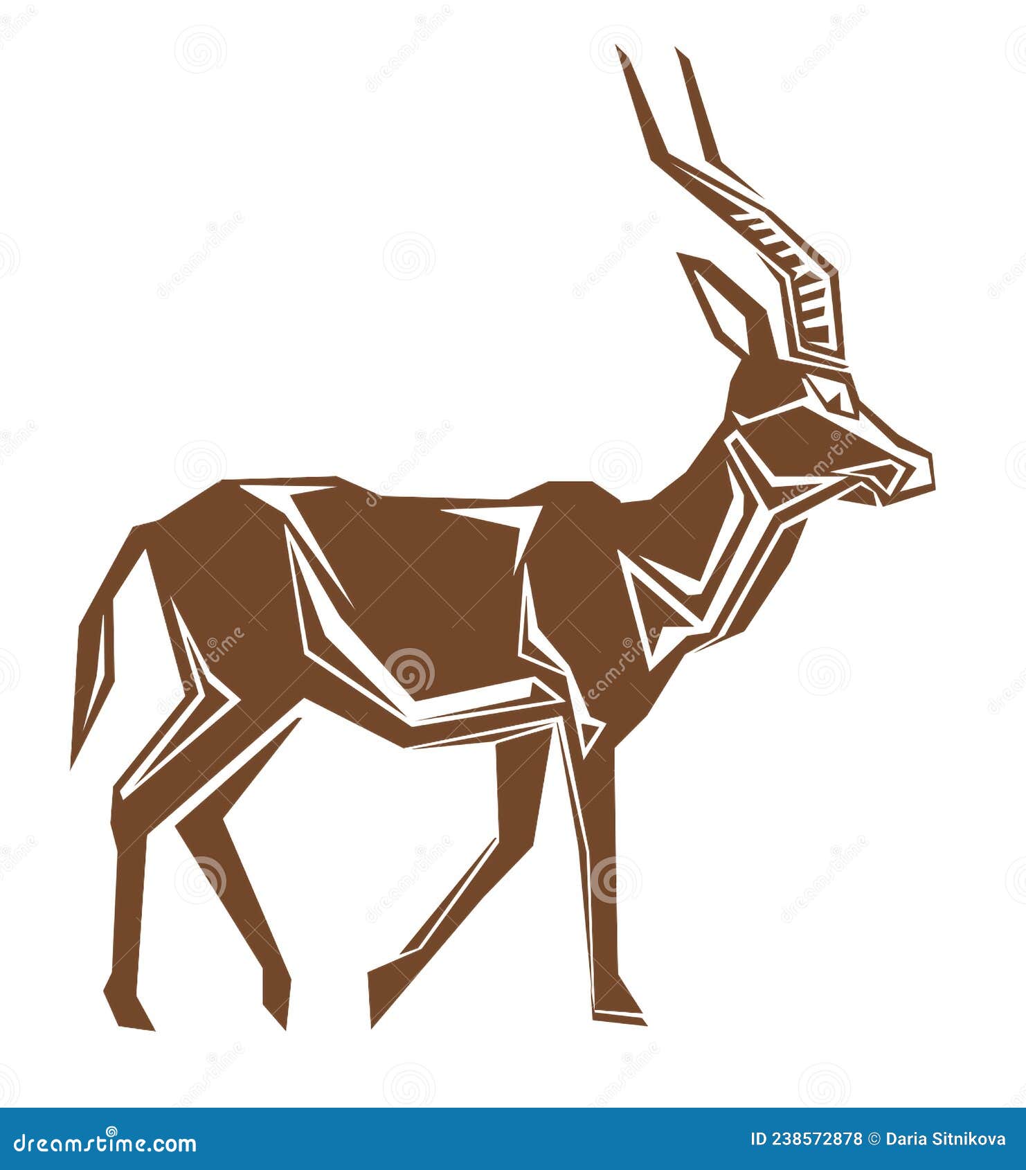 Simple Illustration of an Antelope Stock Illustration - Illustration of ...
