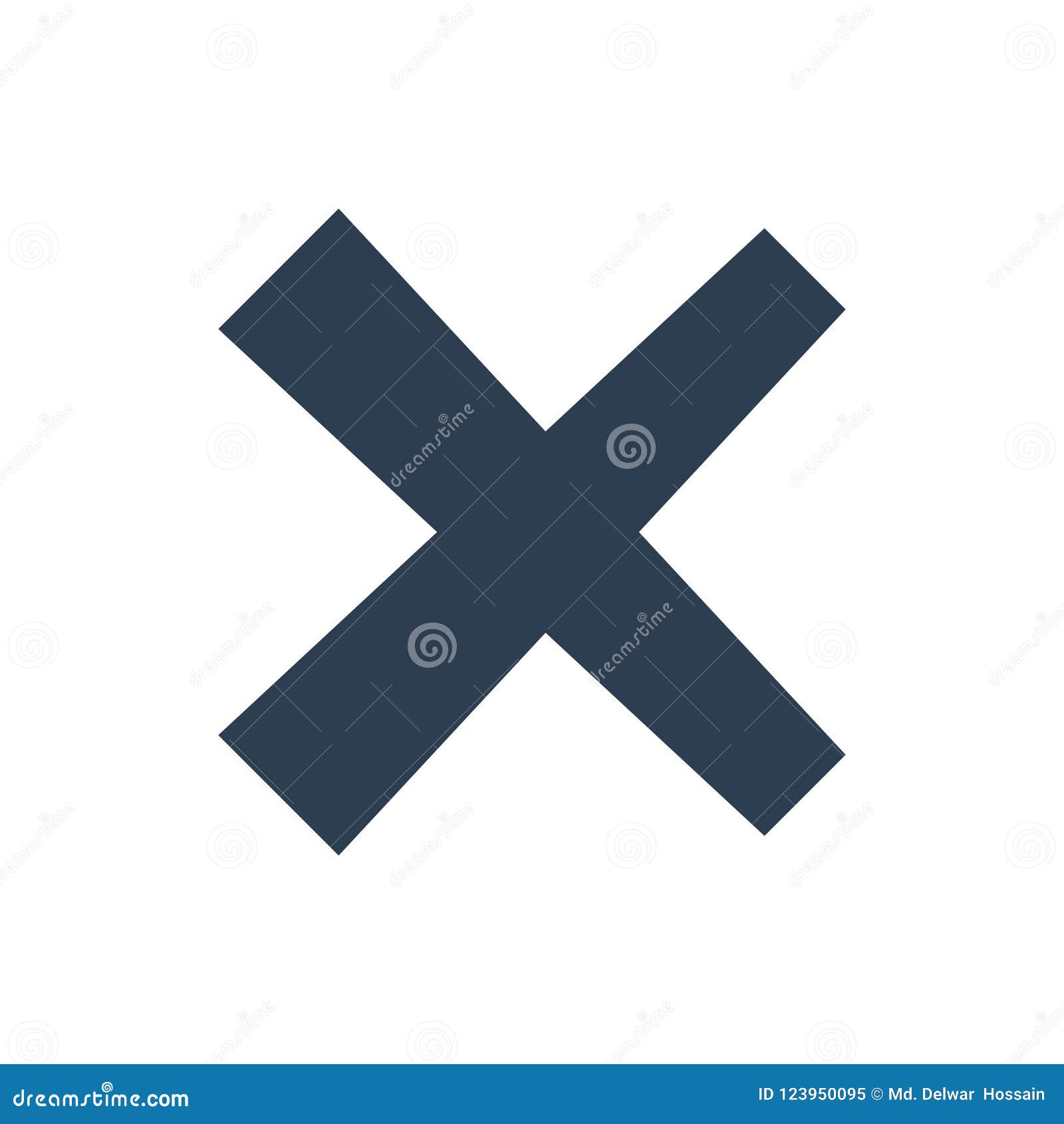 Cross mark icon stock vector. Illustration of symbol - 123950095
