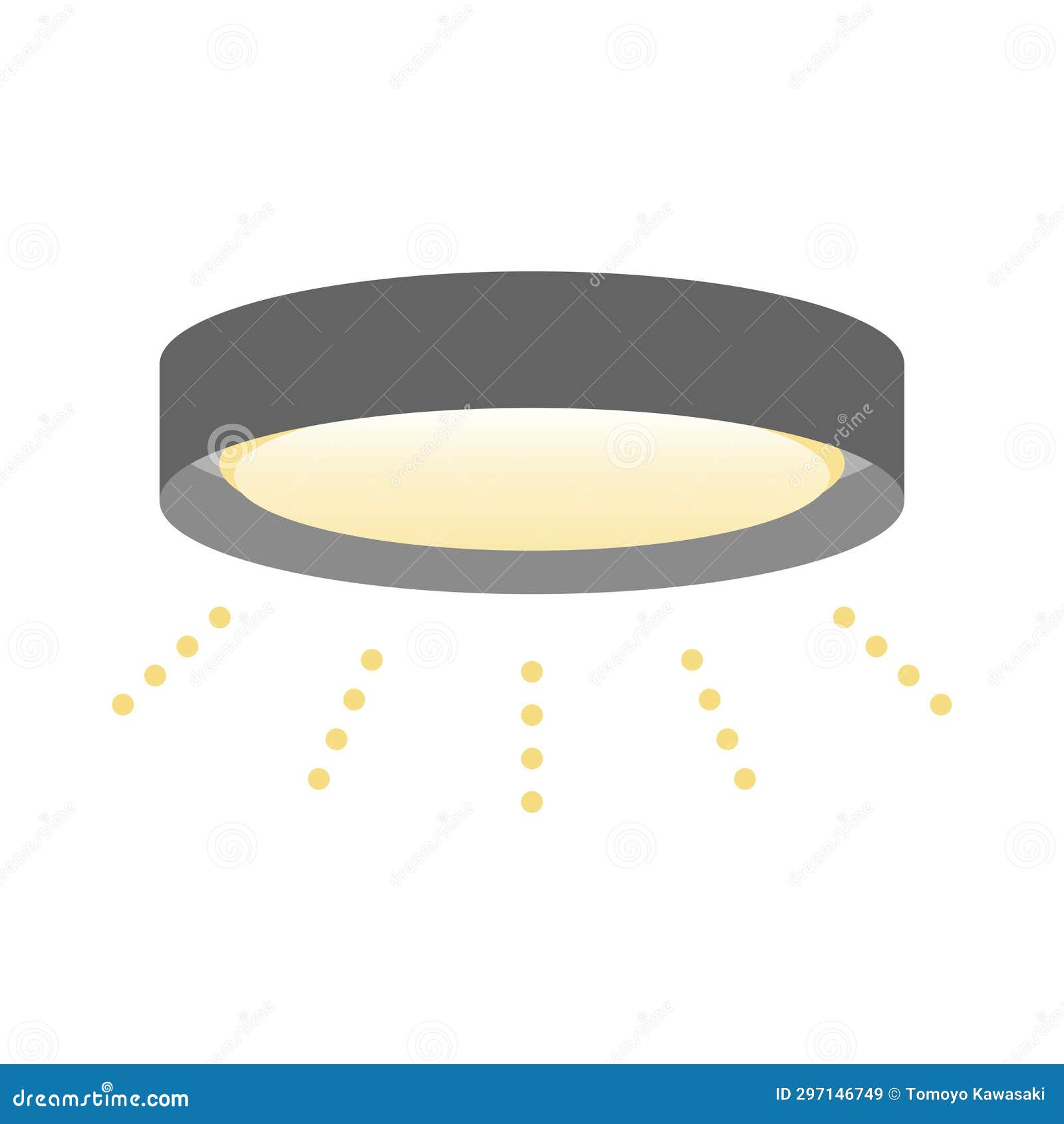 Simple Illustration _ Black Ceiling Light, Half Light Stock ...
