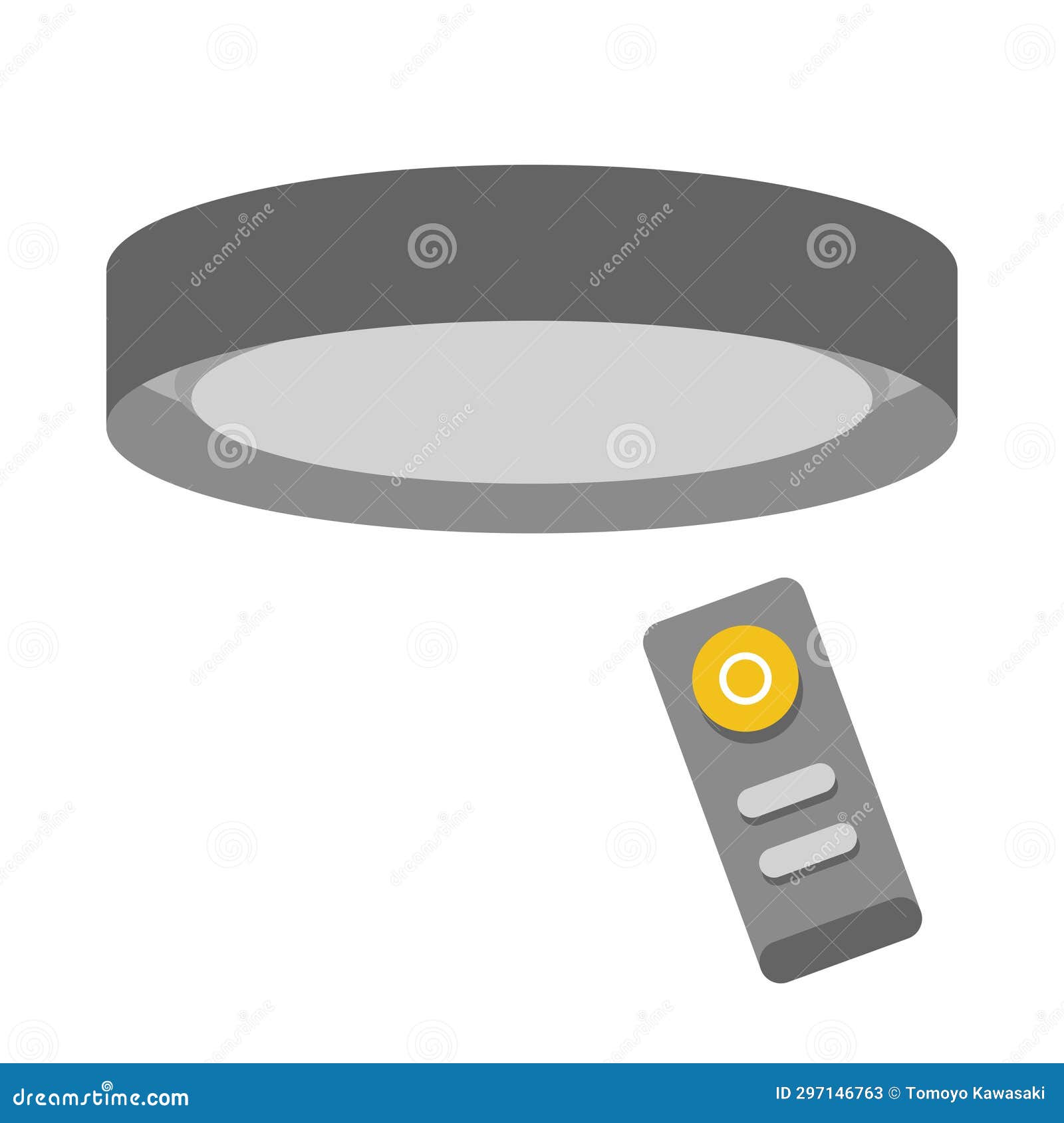 Simple Illustration _ Black Ceiling Light, Turn Off, Remote Control ...