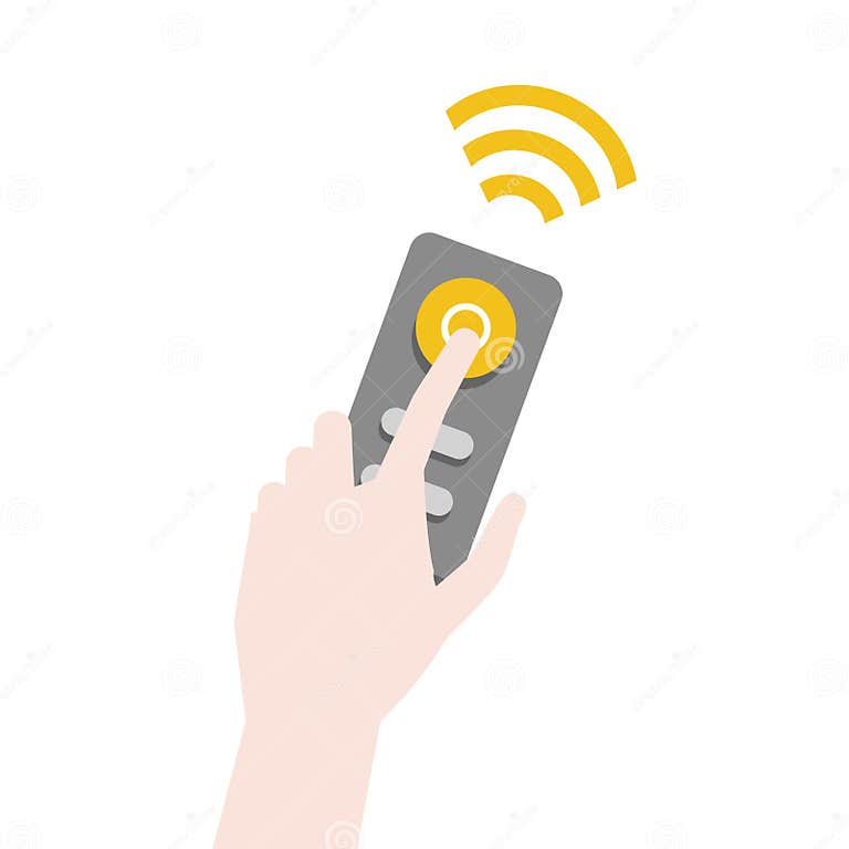 Simple Illustration _ Black Remote Control Operation, Hand Stock ...