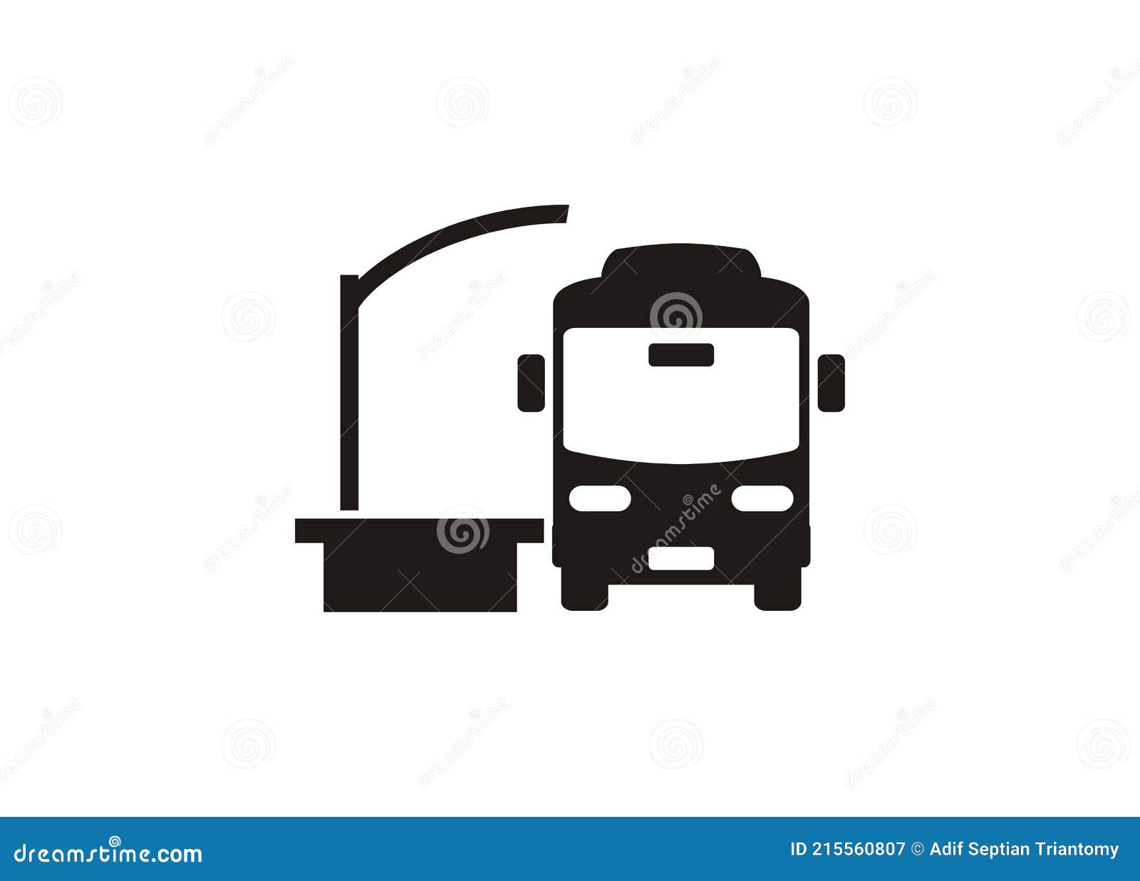 Bus Stop Building. Simple Illustration in Black and White. Stock Vector ...