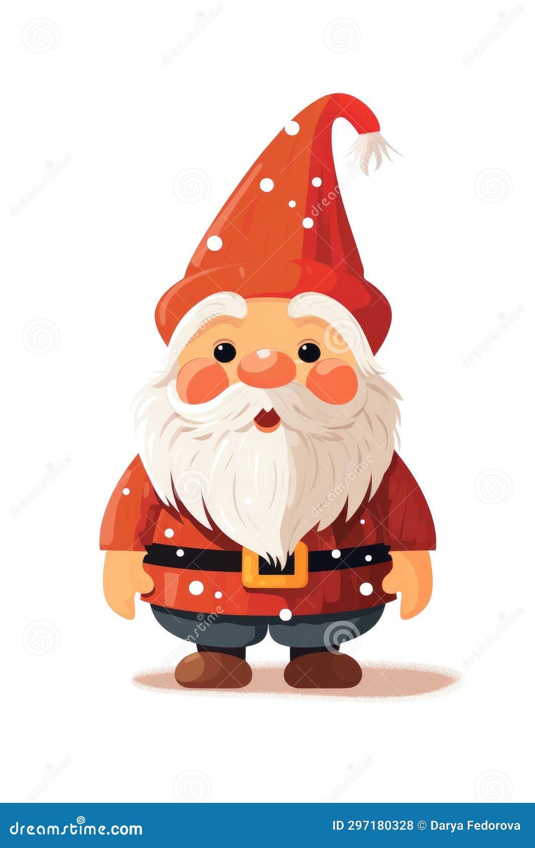 Simple Illustration of Christmas Dwarf on White Background in Flat ...