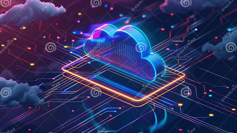 Simple Illustration of Cloud-based Data Replication Stock Illustration ...