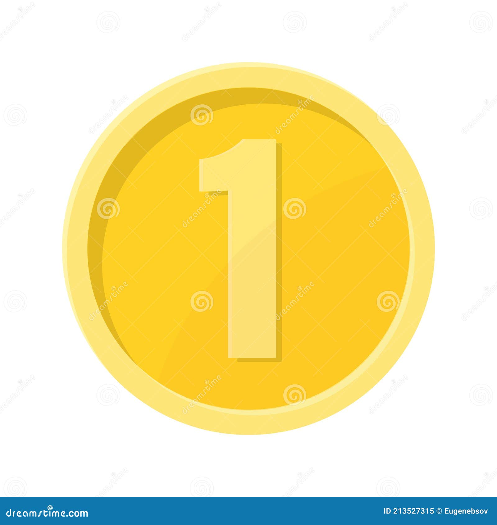 Simple Illustration of Coin with Number One Concept of Internet Icon ...