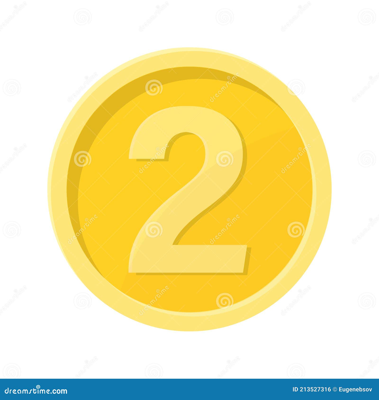 Simple Illustration of Coin with Number Two Concept of Internet Icon ...