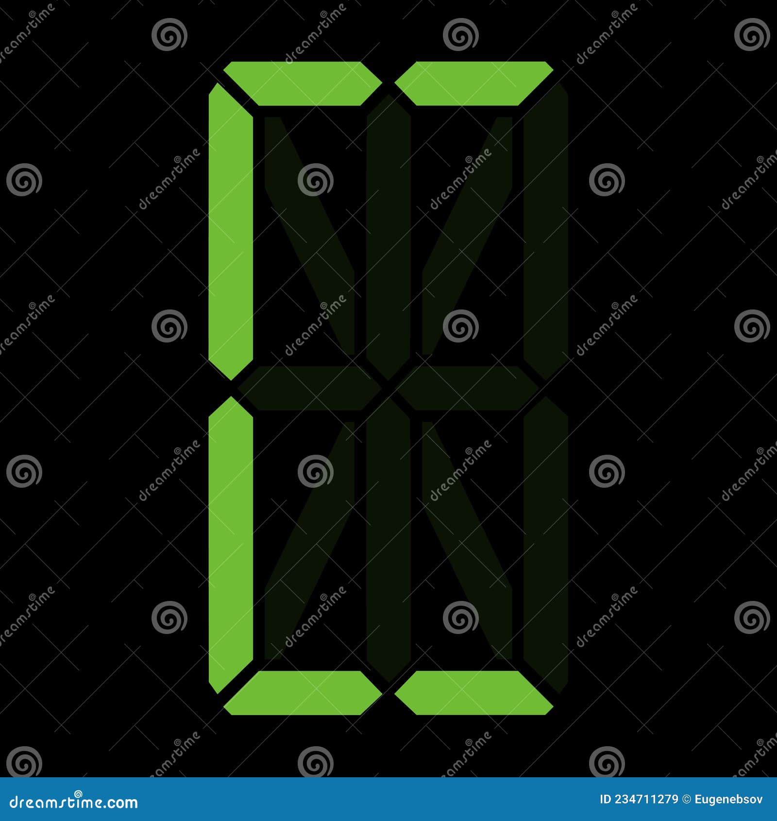 Simple Illustration of Digital Letter or Symbol Electronic Figure of ...