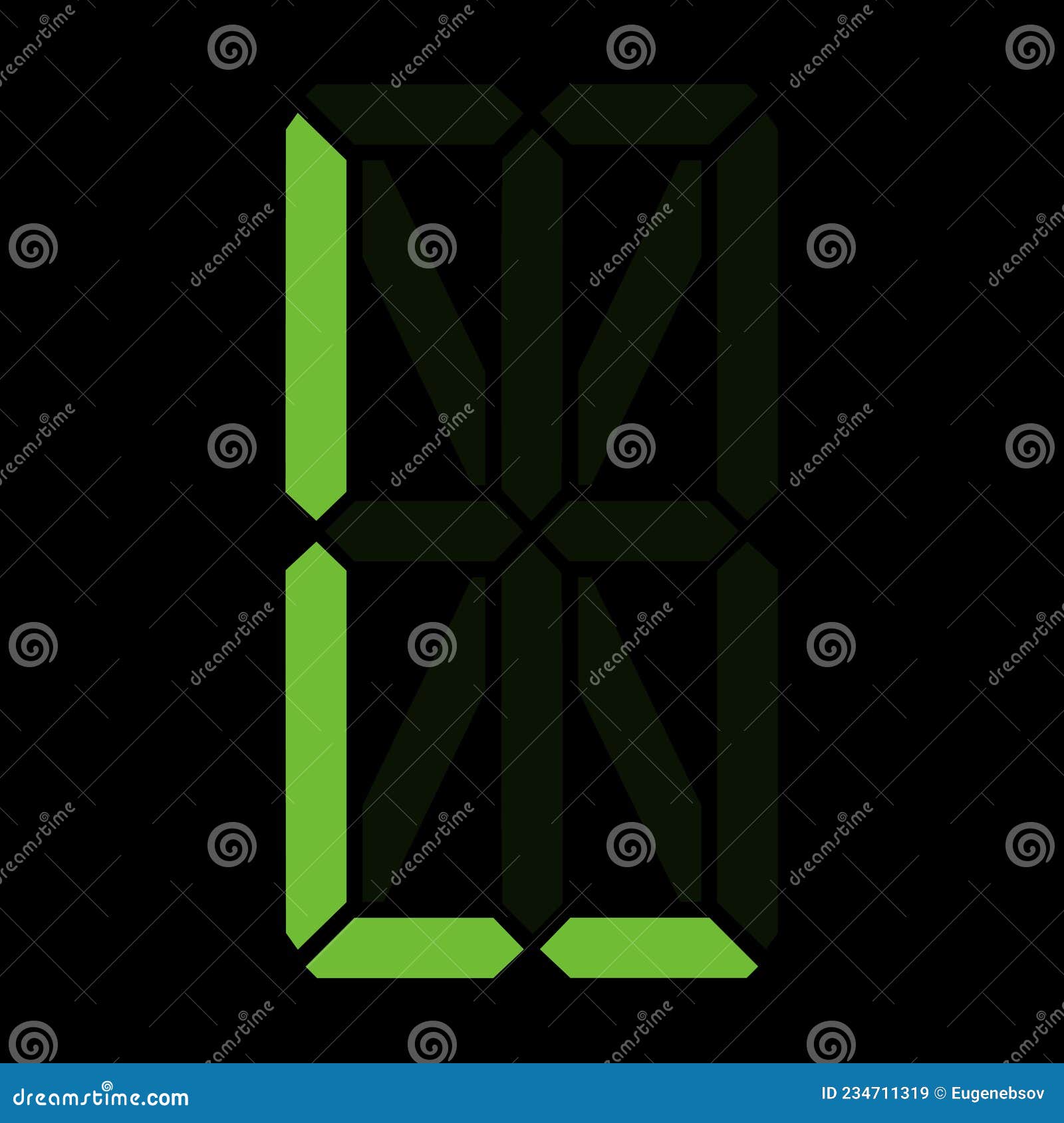 Simple Illustration of Digital Letter or Symbol Electronic Figure of ...