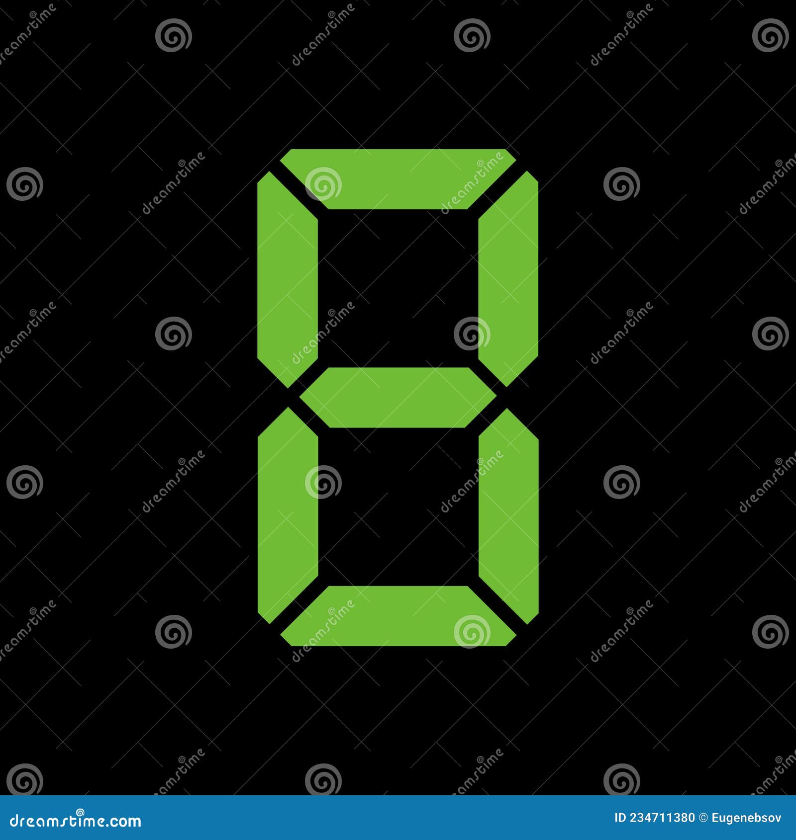 Simple Illustration of Digital Number. Electronic Figure of Number ...