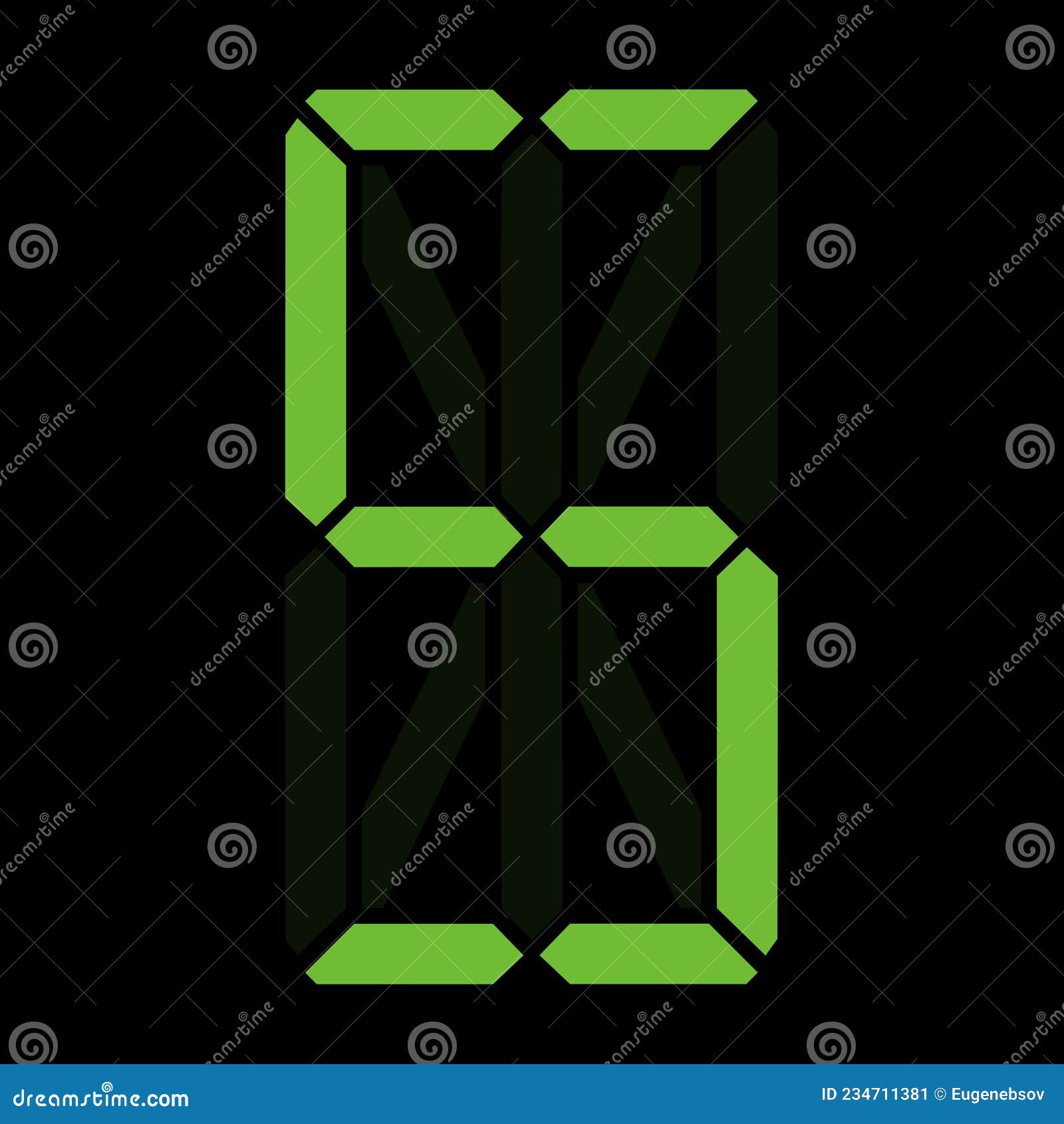 Simple Illustration of Digital Number. Electronic Figure of Number Five ...