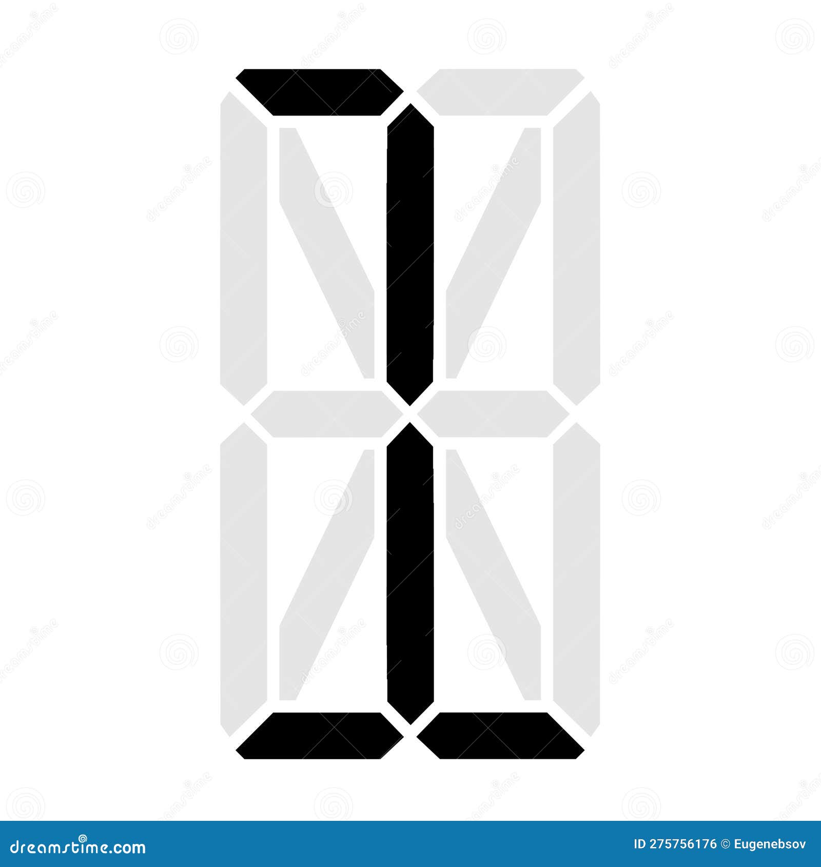 Simple Illustration of Digital Number. Electronic Figure of Number One ...
