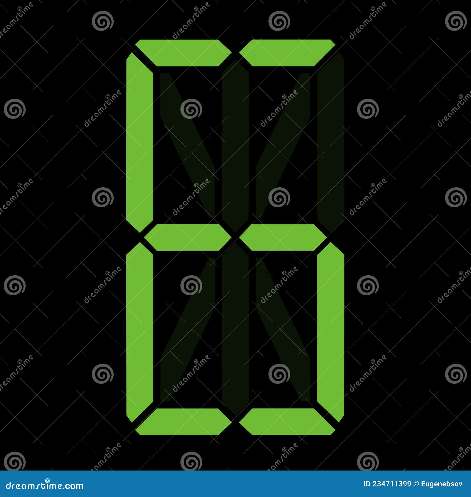 Simple Illustration of Digital Number. Electronic Figure of Number Six ...