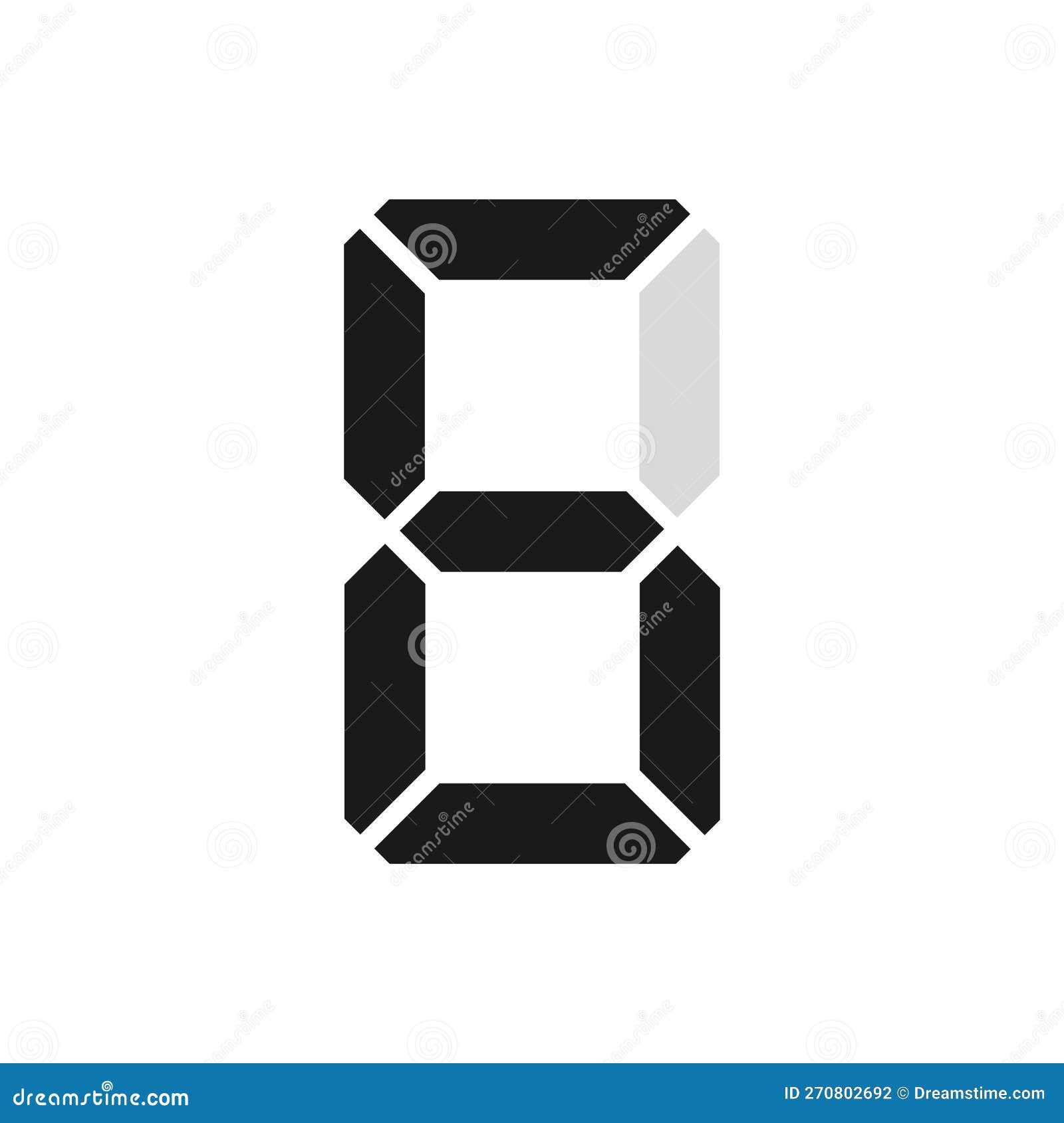 Simple Illustration of Digital Number. Electronic Figure of Number Six ...