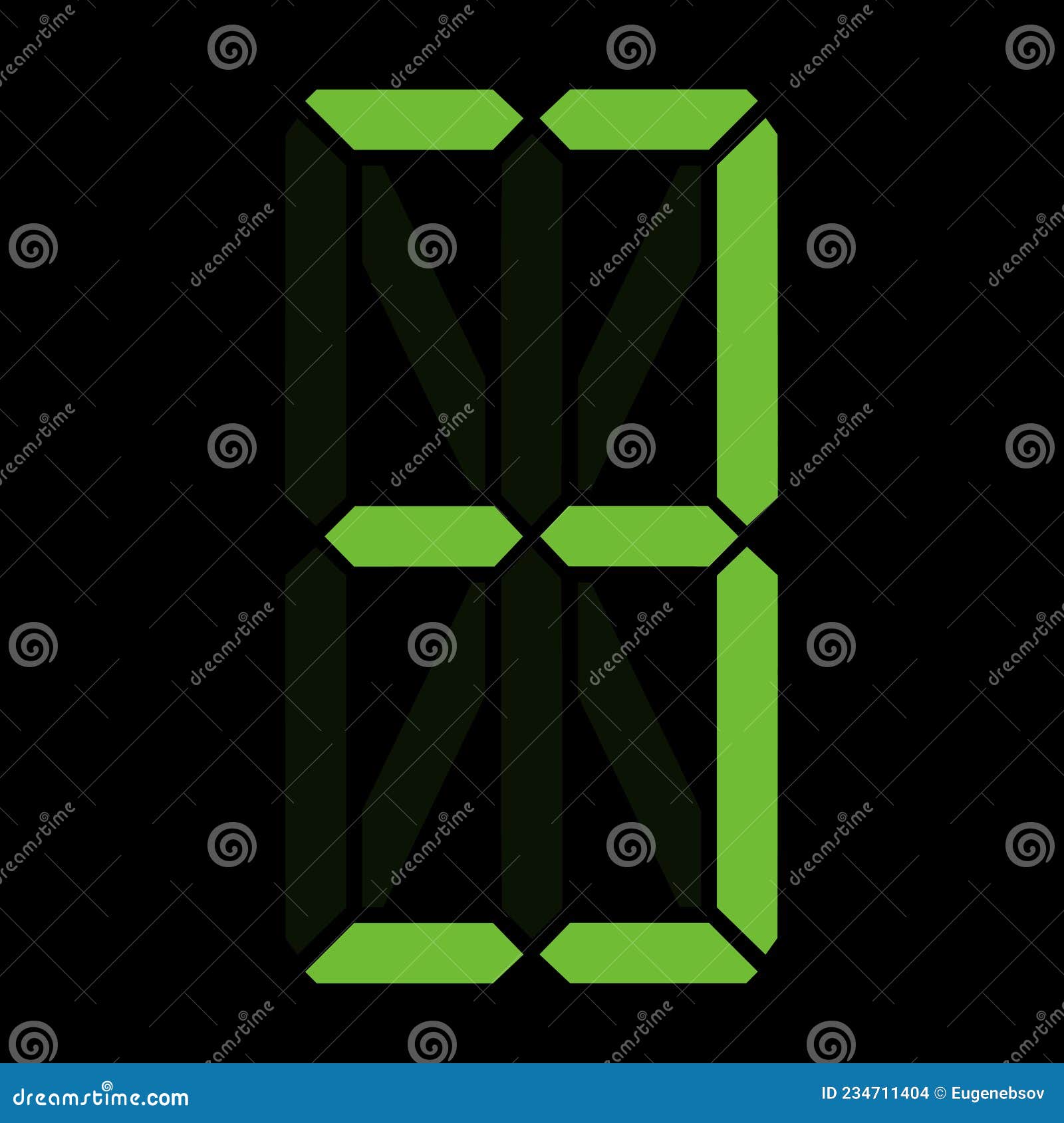 Simple Illustration of Digital Number. Electronic Figure of Number ...