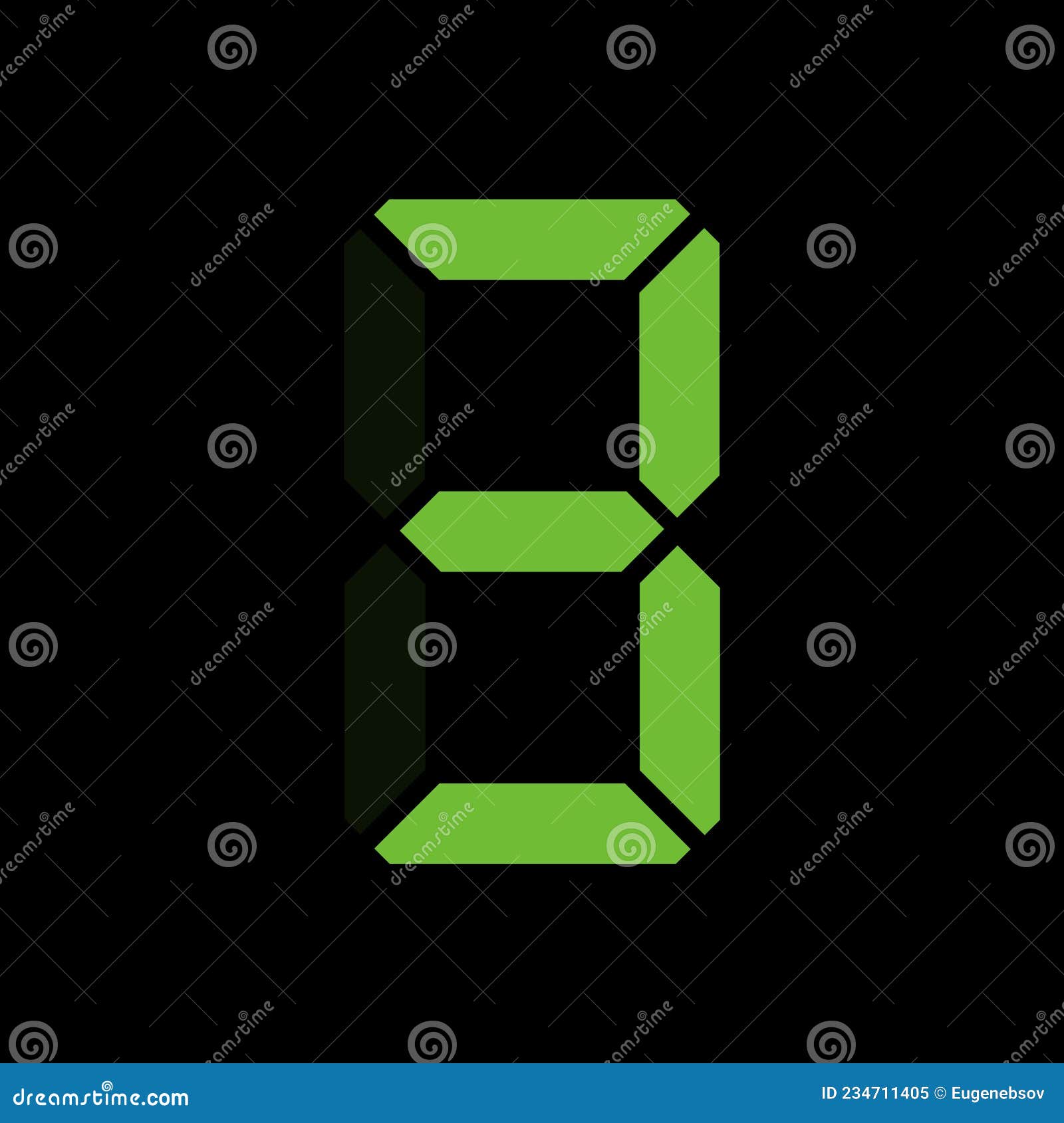 Simple Illustration of Digital Number. Electronic Figure of Number ...