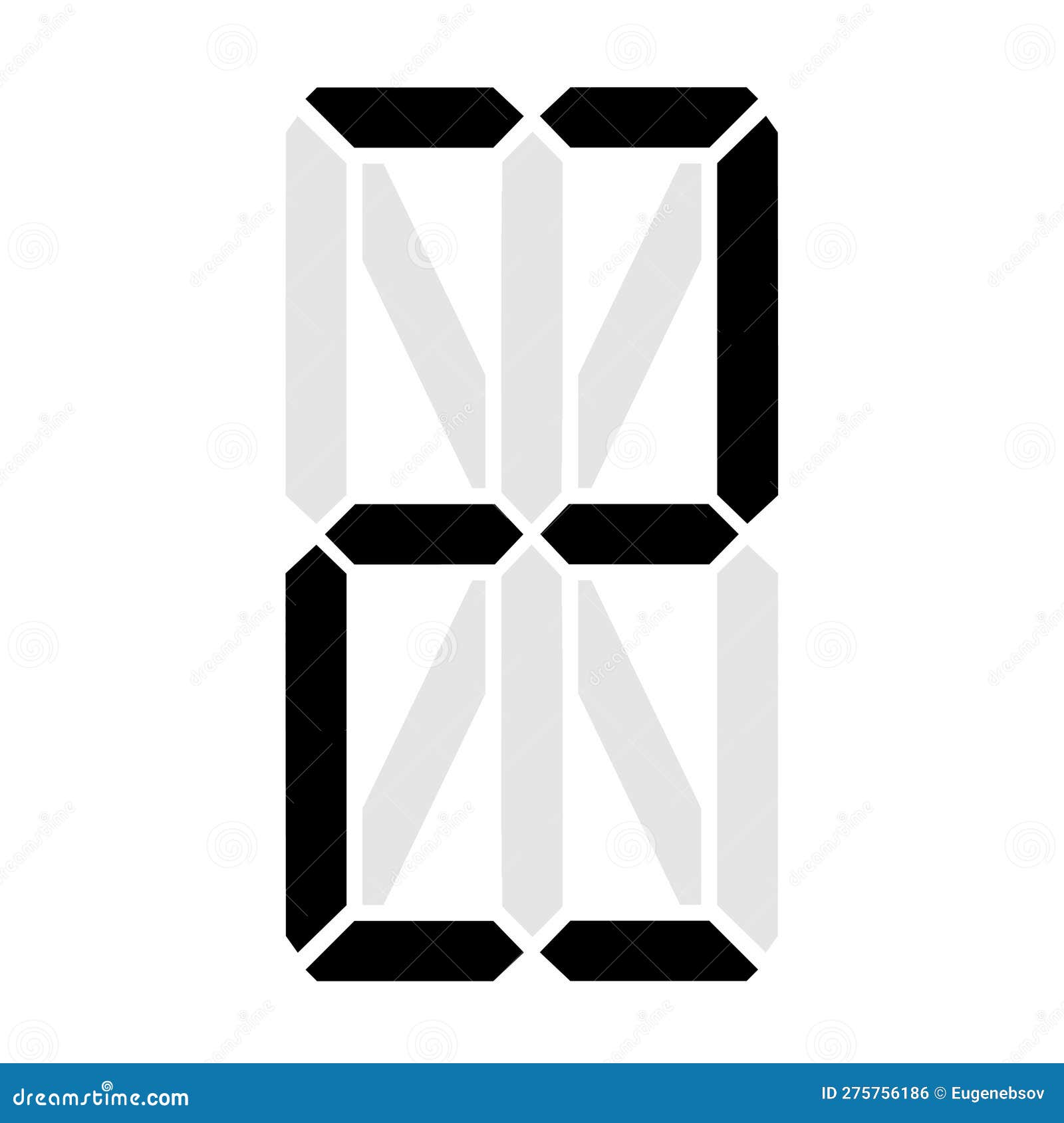 Simple Illustration of Digital Number. Electronic Figure of Number Two ...